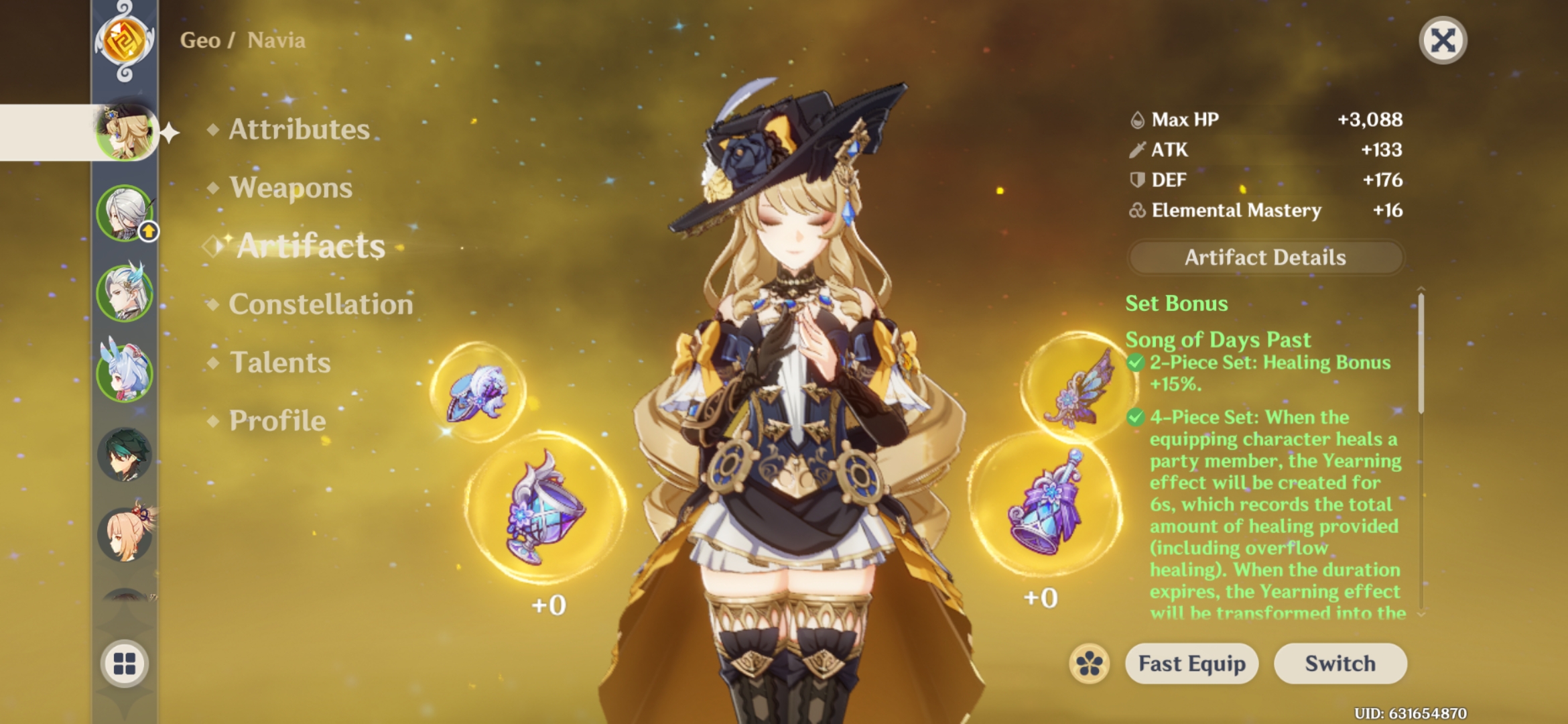 my shockingly amazing navia build (stop giving me the wrong artifacts ...