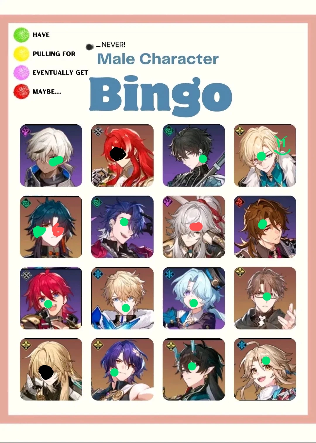 Male character bingo!😈😈😈 (With unwanted rant too) Honkai: Star Rail ...