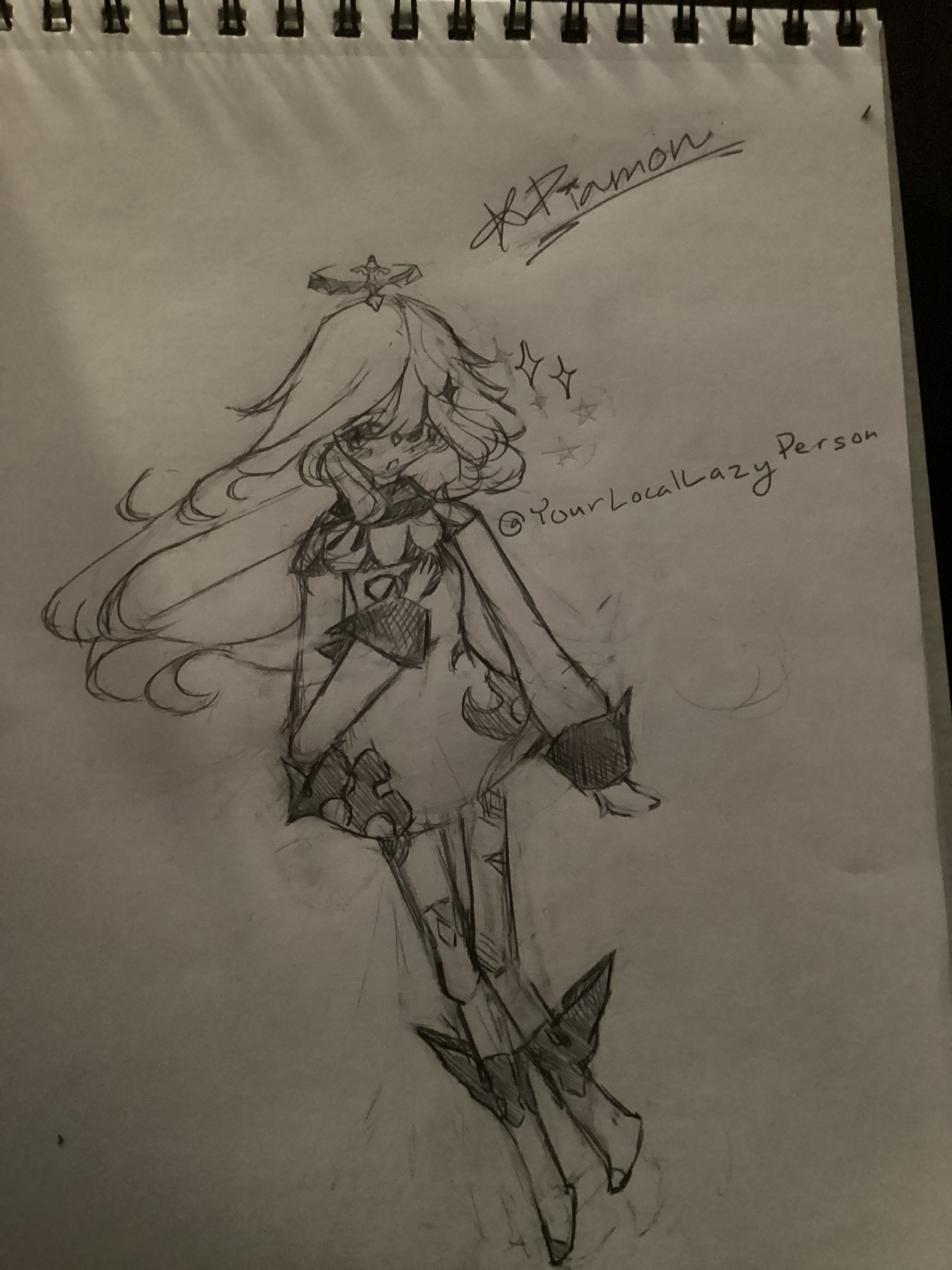 Piamon as a goddess drawing Genshin Impact | HoYoLAB