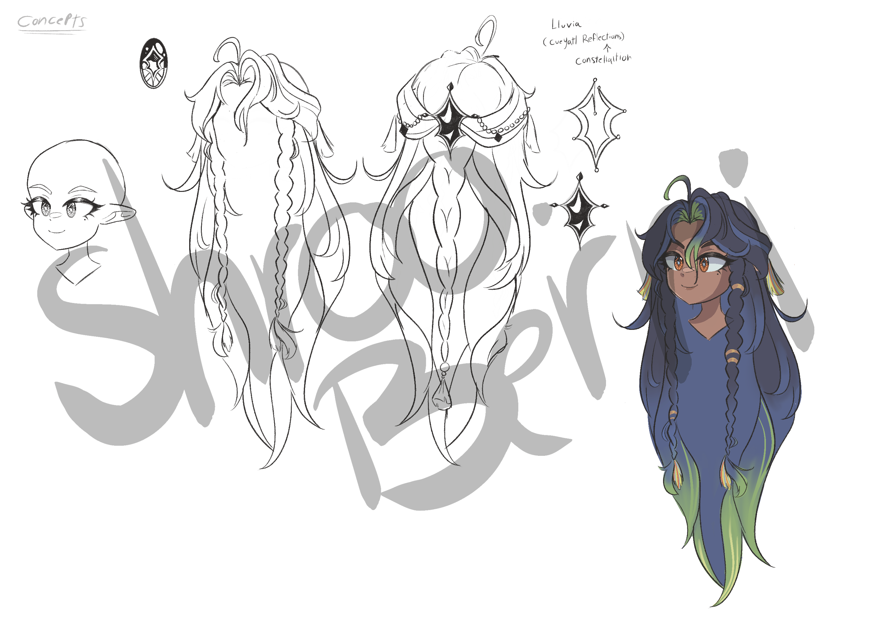 Concept art/ work in progress (NOT FINISHED) of a new genshin oc for ...