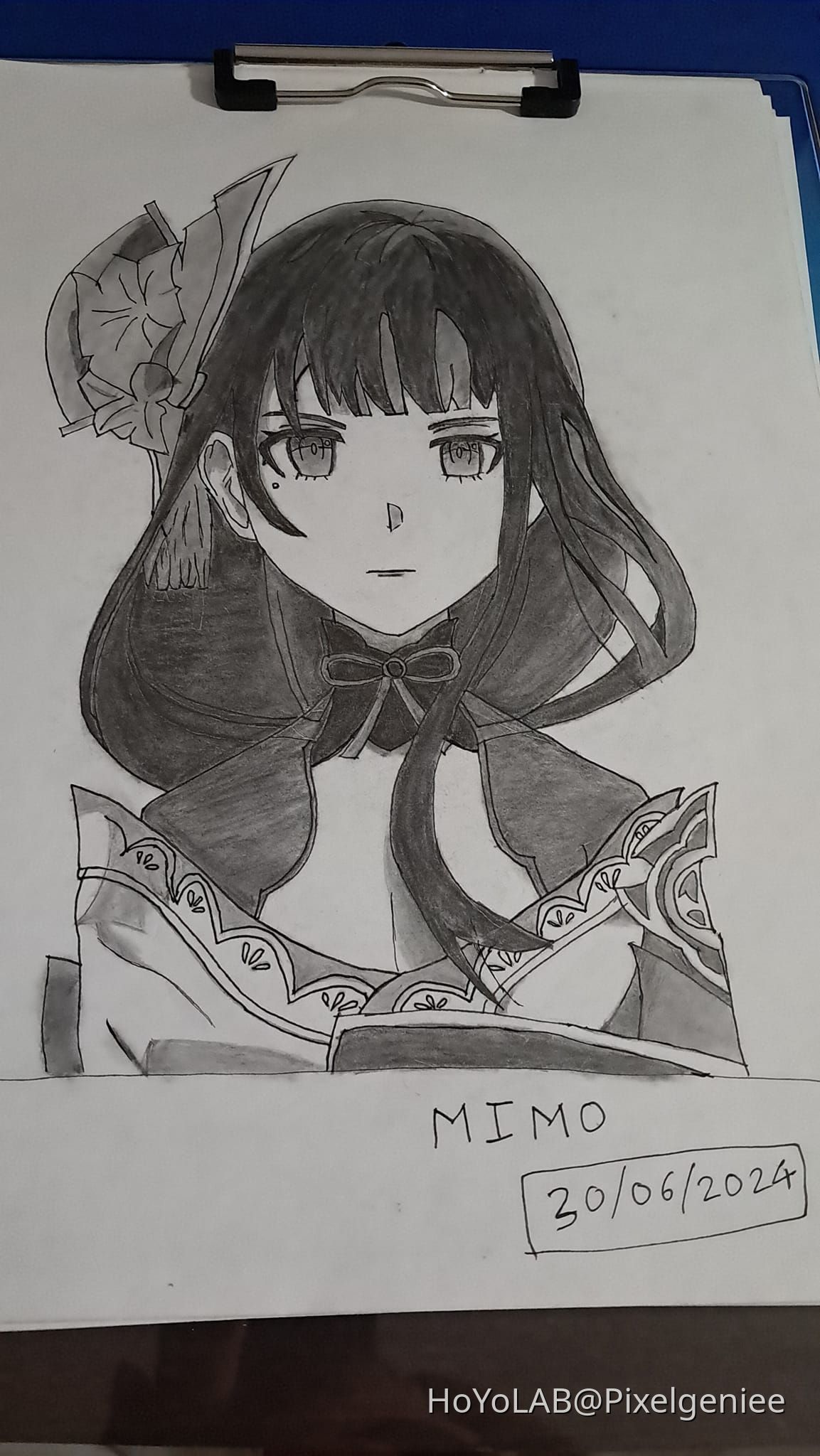 Tried to draw Raiden Shogun, messed up eye proportions ;-; Genshin ...