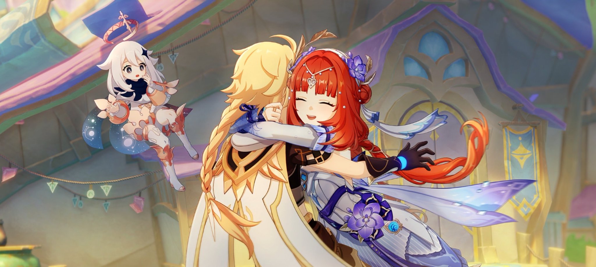 Nilou, Navia, Kirara y Aether Genshin Impact | HoYoLAB