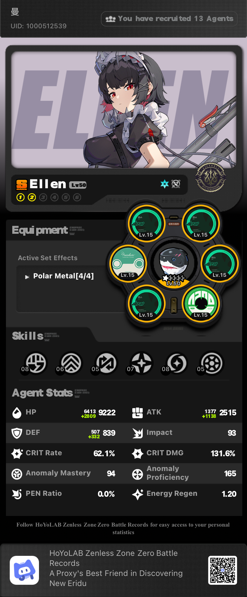 Day 21: My Ellen builds (F2P, lvl 42) Zenless Zone Zero | HoYoLAB