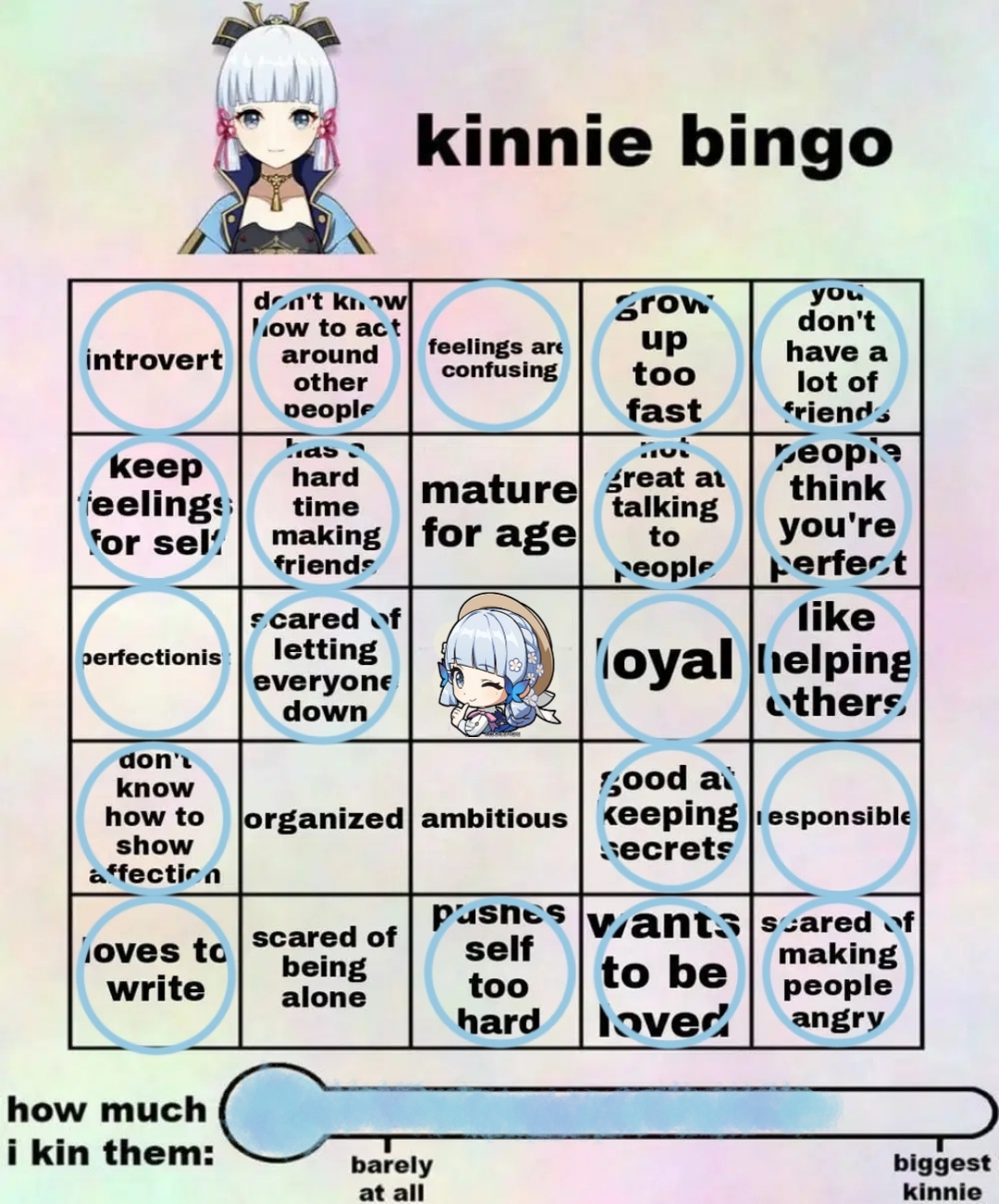 Kinnie Bingo: Kamisato Ayaka Genshin Impact | HoYoLAB