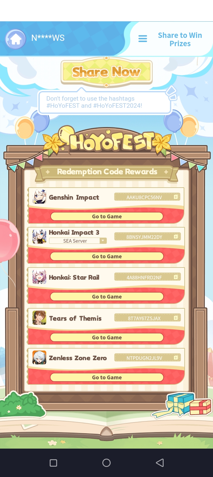 Hoyo Fest Codes!! 🌟 | HoYoLAB