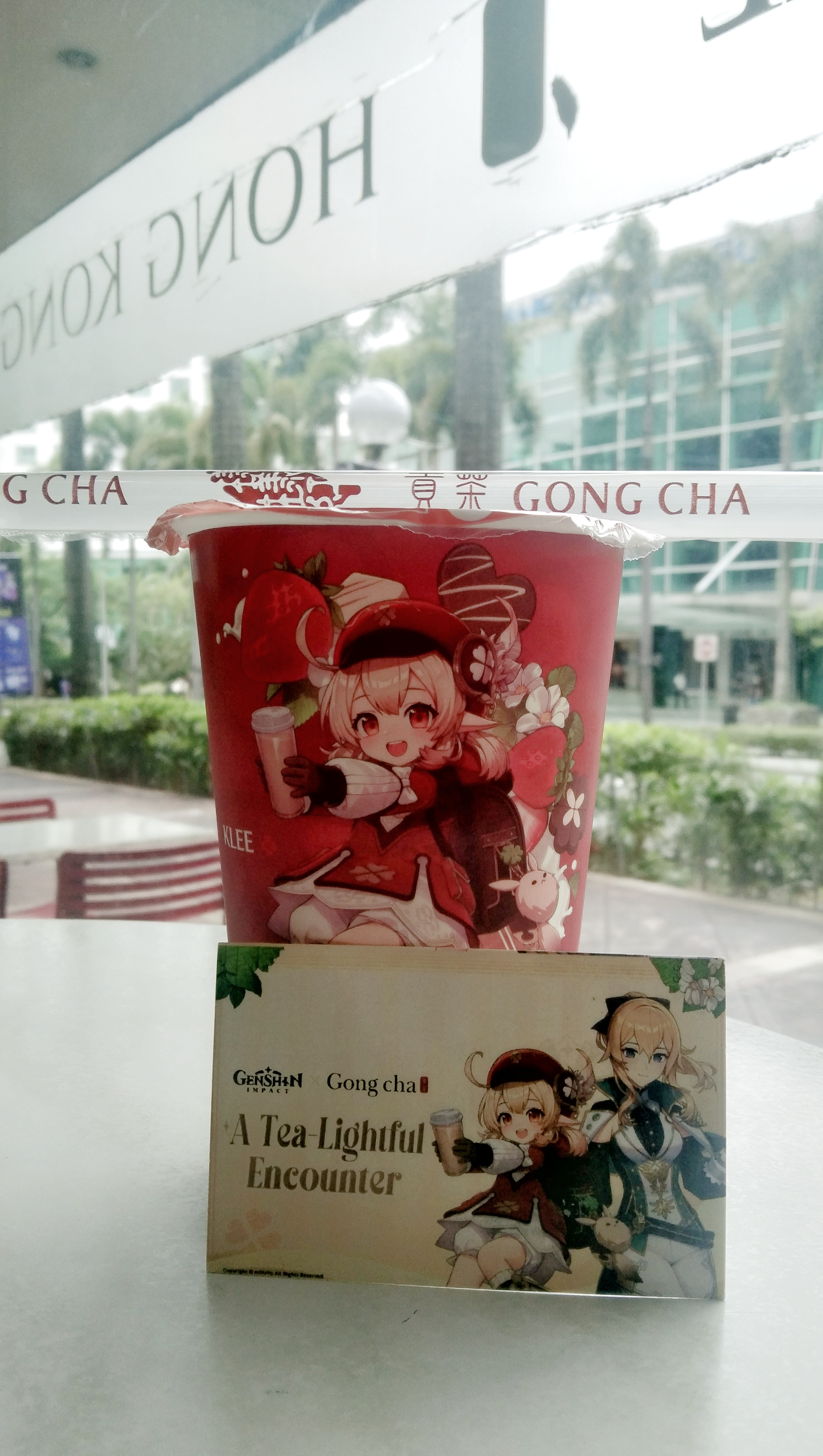 I brought a bubble tea of the collaboration of Gong Cha x Genshin ...