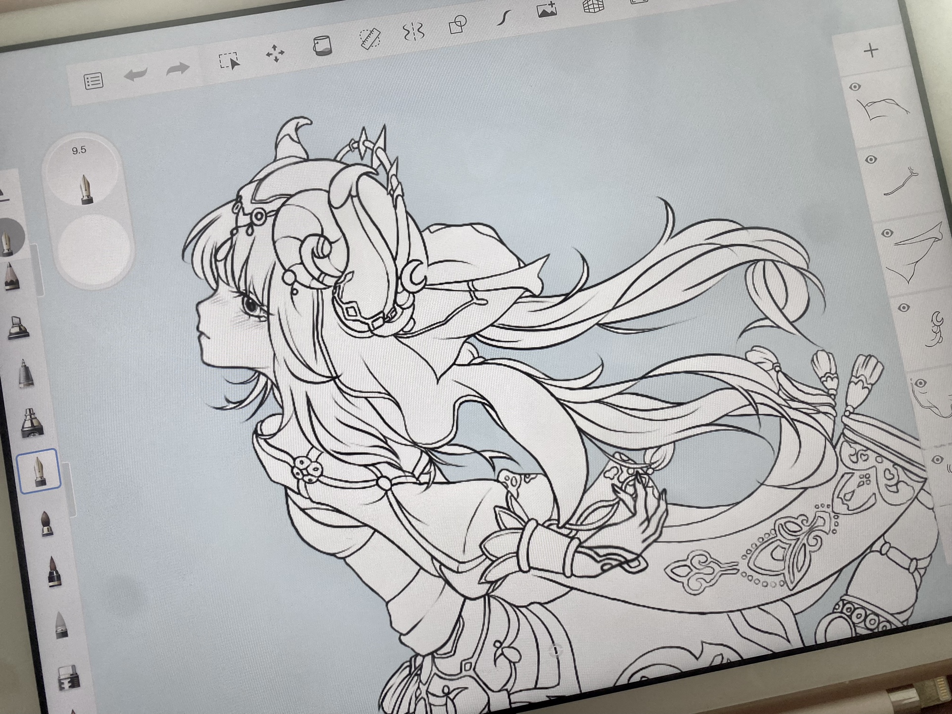 Nilou sketch/line art ~ 🤍 Genshin Impact | HoYoLAB