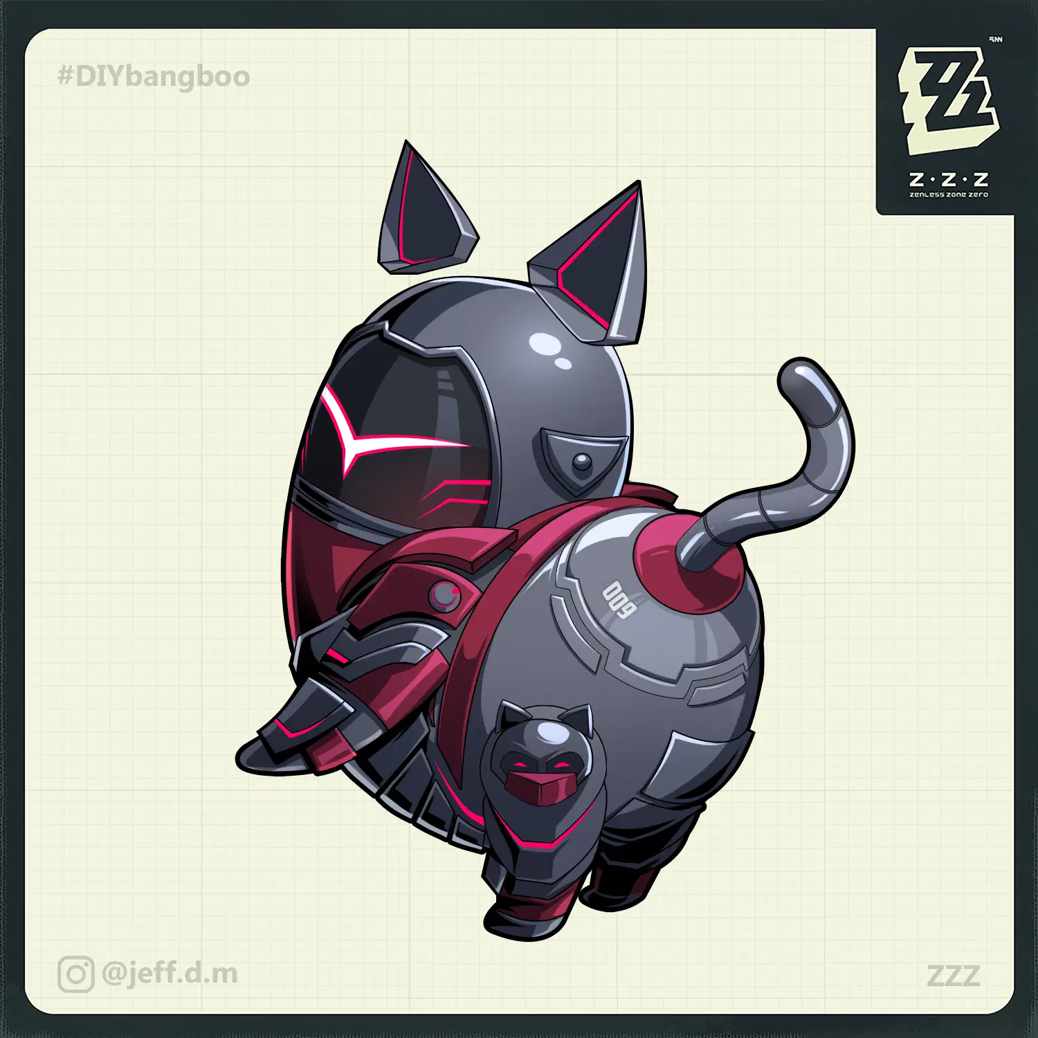 My "DIY Bangboo" based on my OC - Cybercat. Meet Cyboo Zenless Zone ...