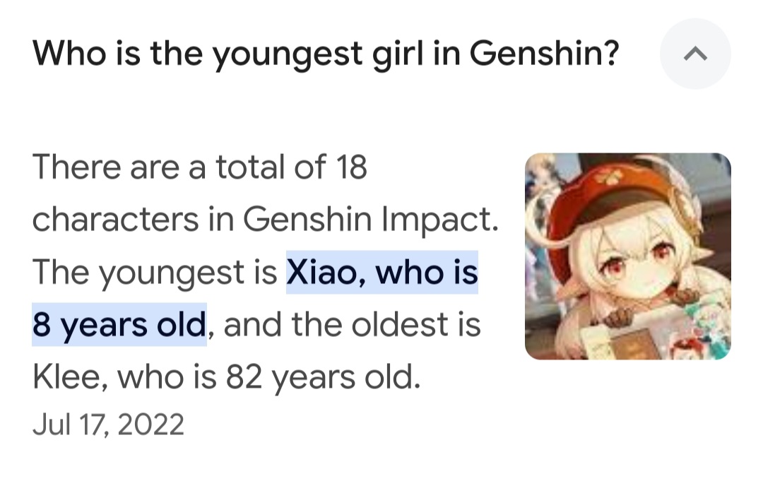 yes, xiao is a child, and klee is an adult Genshin Impact | HoYoLAB
