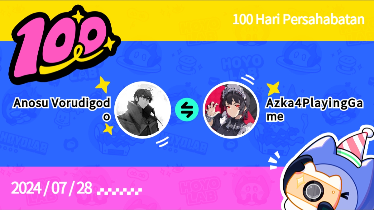 Kalau tentang Versi HSR agak lama, tapi kalau Pertemanan agak cepet udah 100 hari aku berteman ...