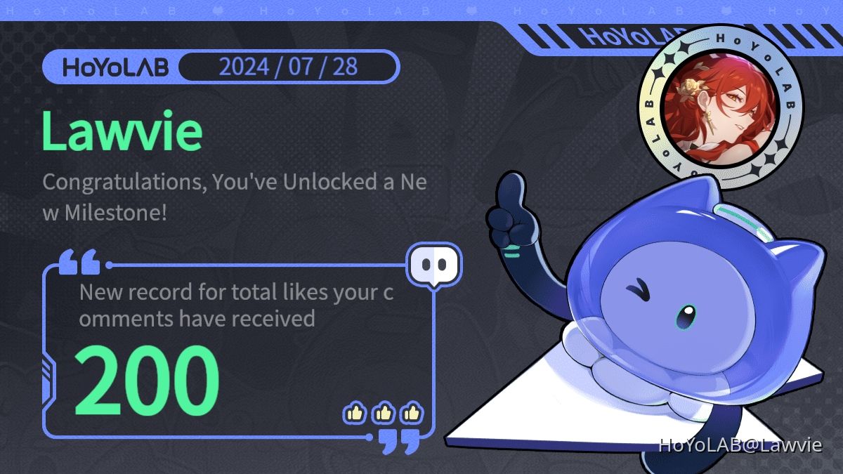 Thanks you guys for 200 likes :D | HoYoLAB