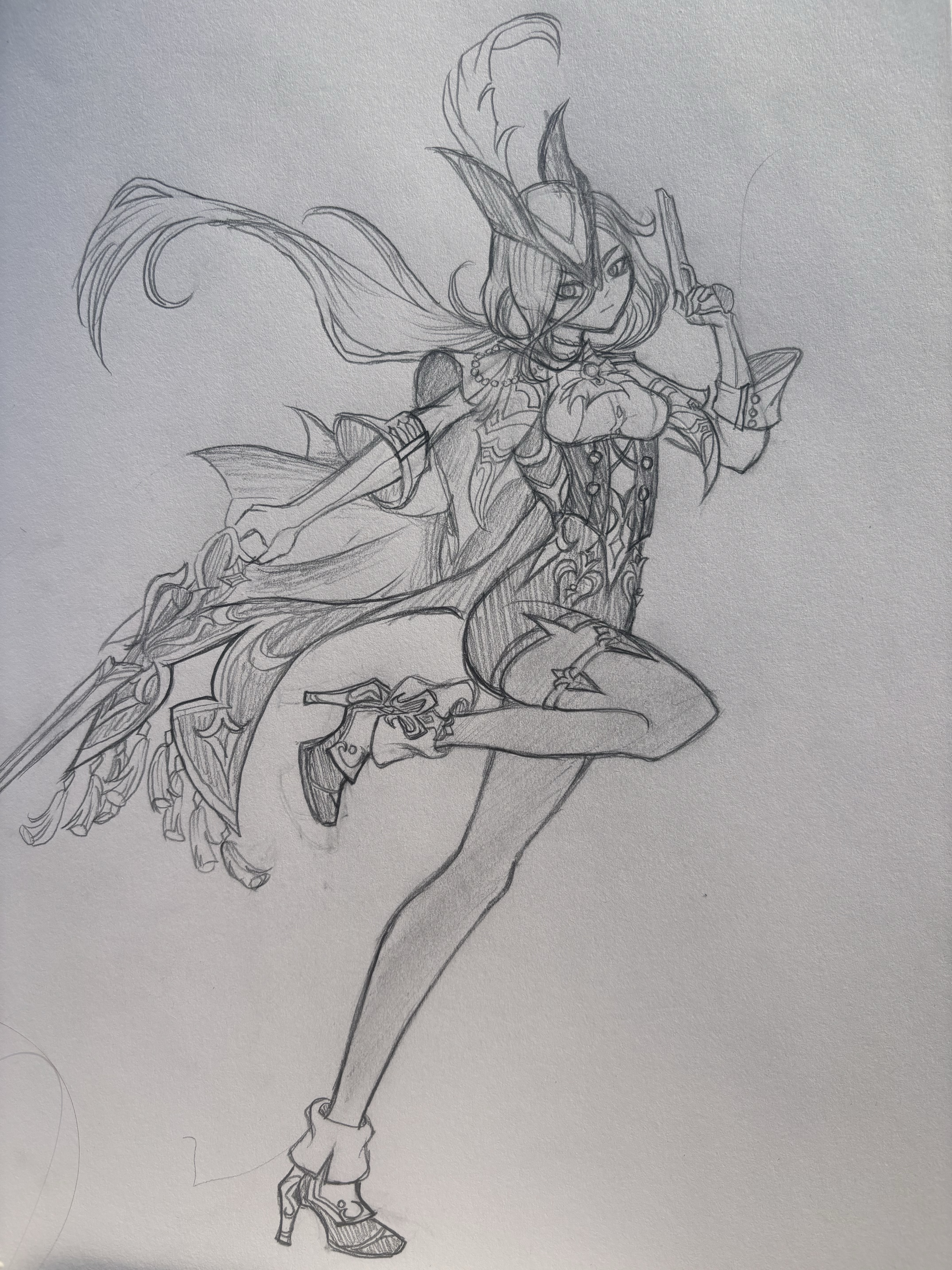 Sketch of Clorinde :) Genshin Impact | HoYoLAB