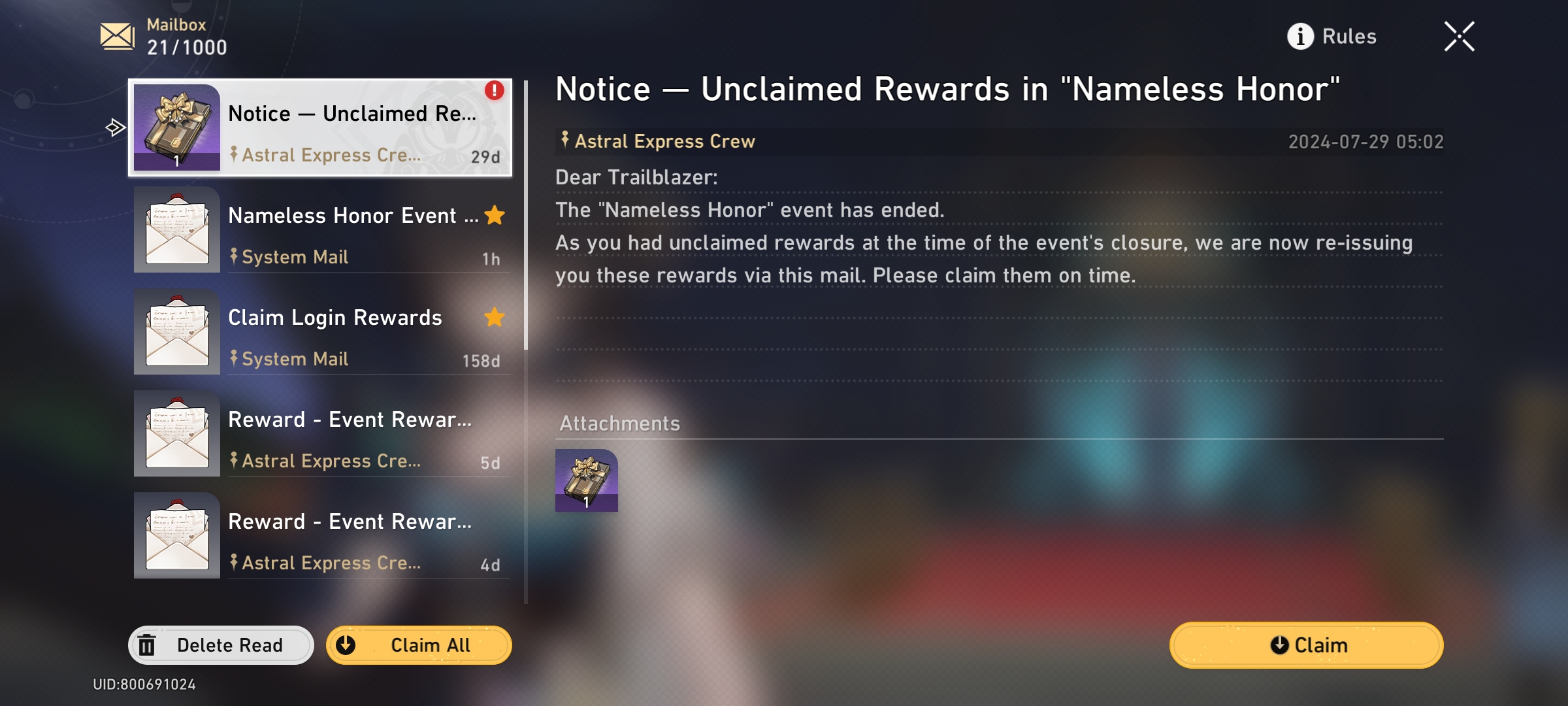 Did you know that if you forgot to claim your bp rewards or nameless ...