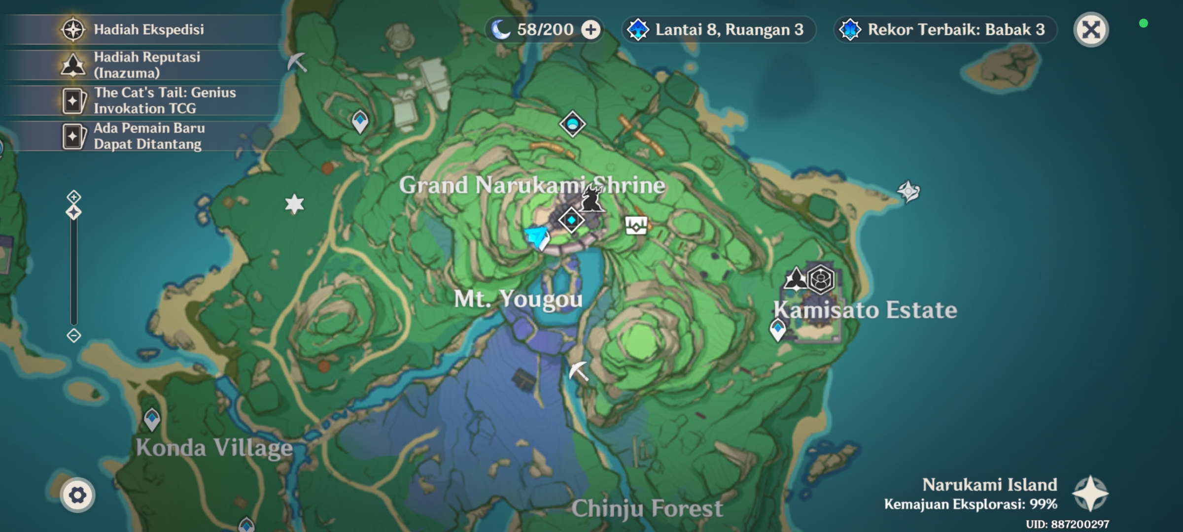 buat ambil chest ini lewat mana sih? nanggung banget udah 99% Genshin ...