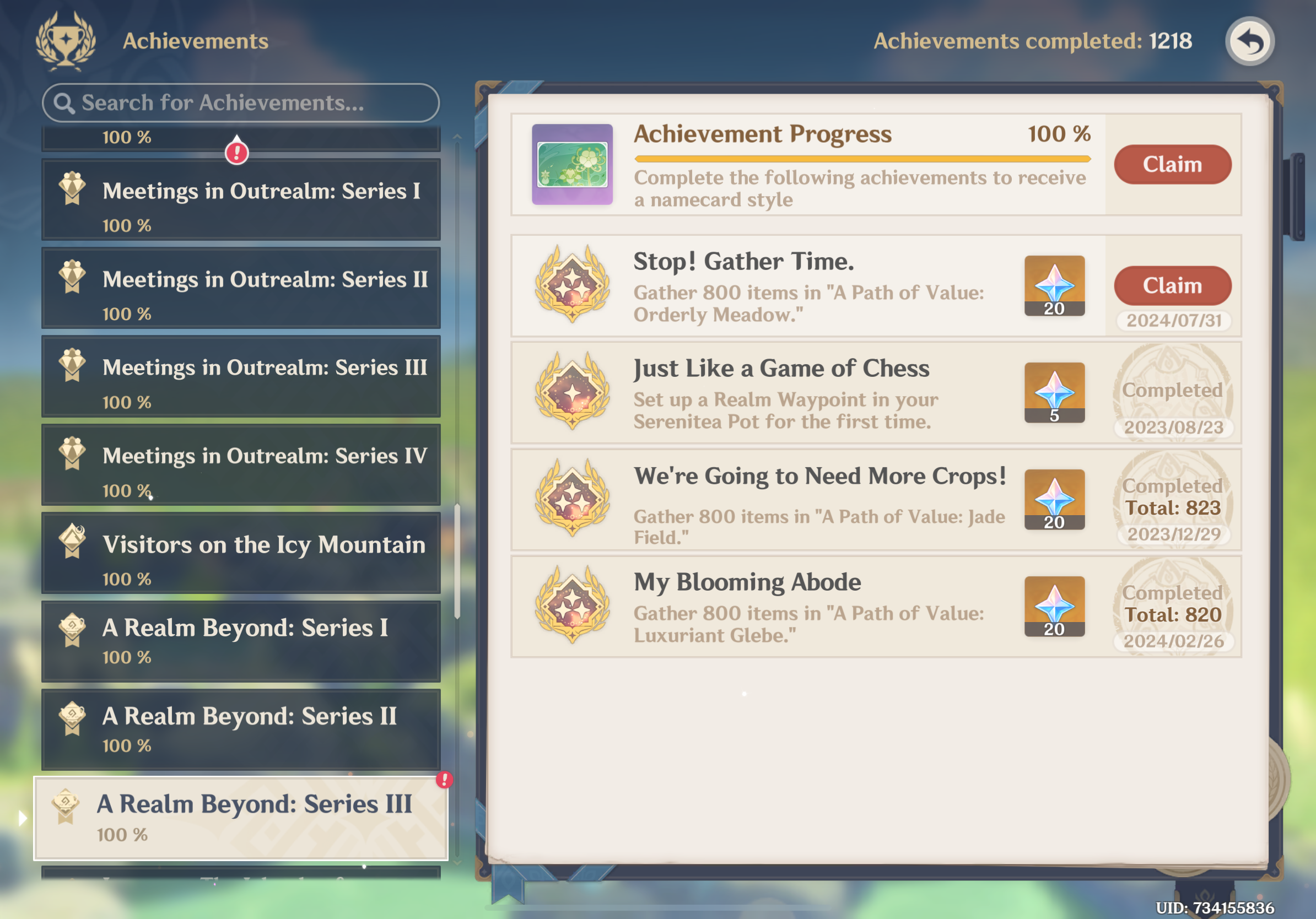 Last time consuming achievement - obtained Genshin Impact | HoYoLAB