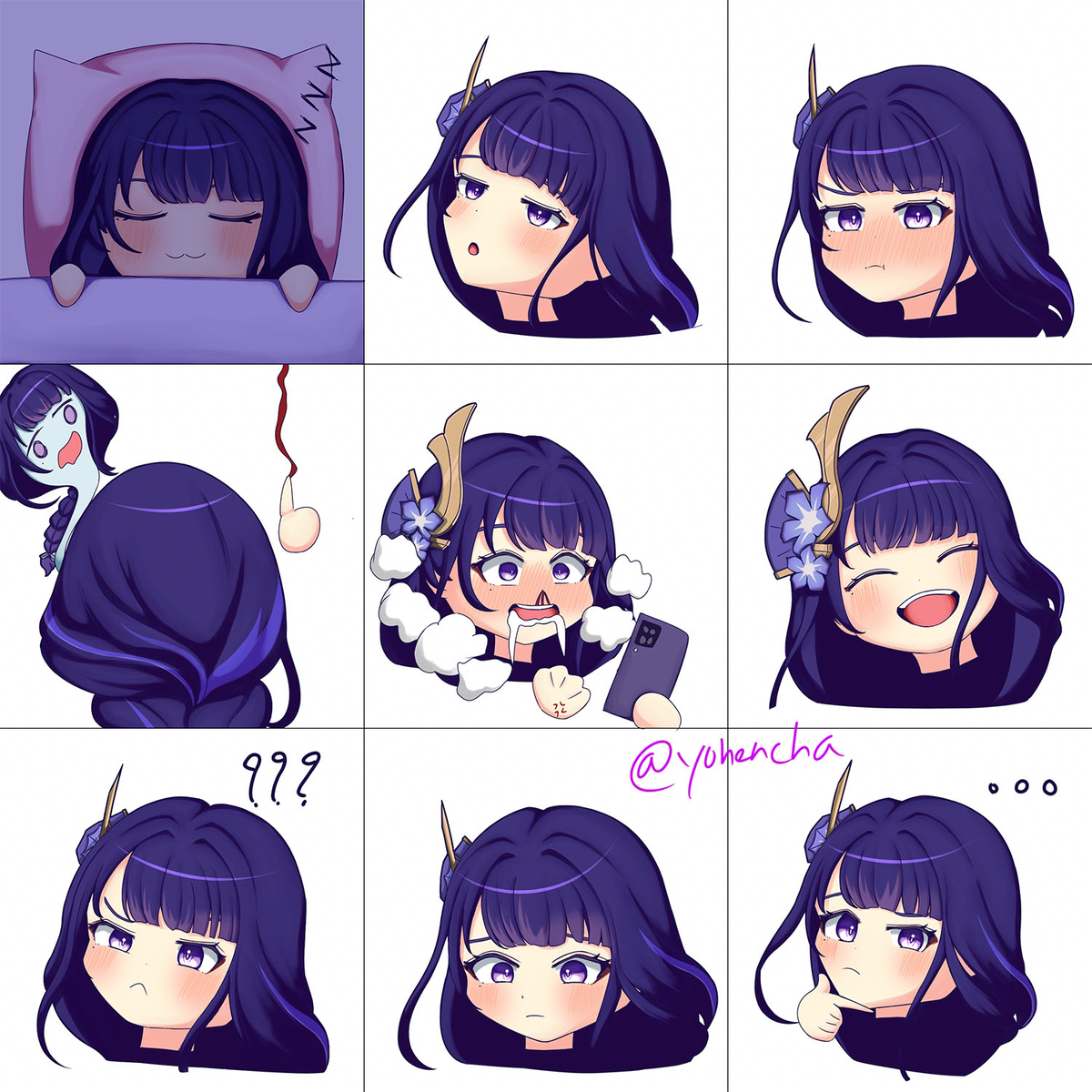 Some of Raiden Ei's emotions Genshin Impact | HoYoLAB