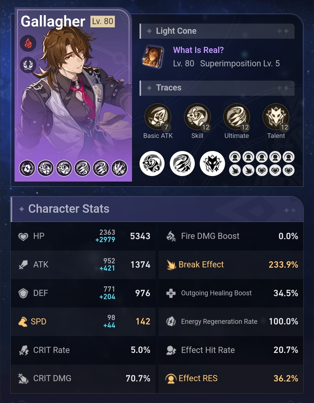 My gallagher build if you mind Honkai: Star Rail | HoYoLAB