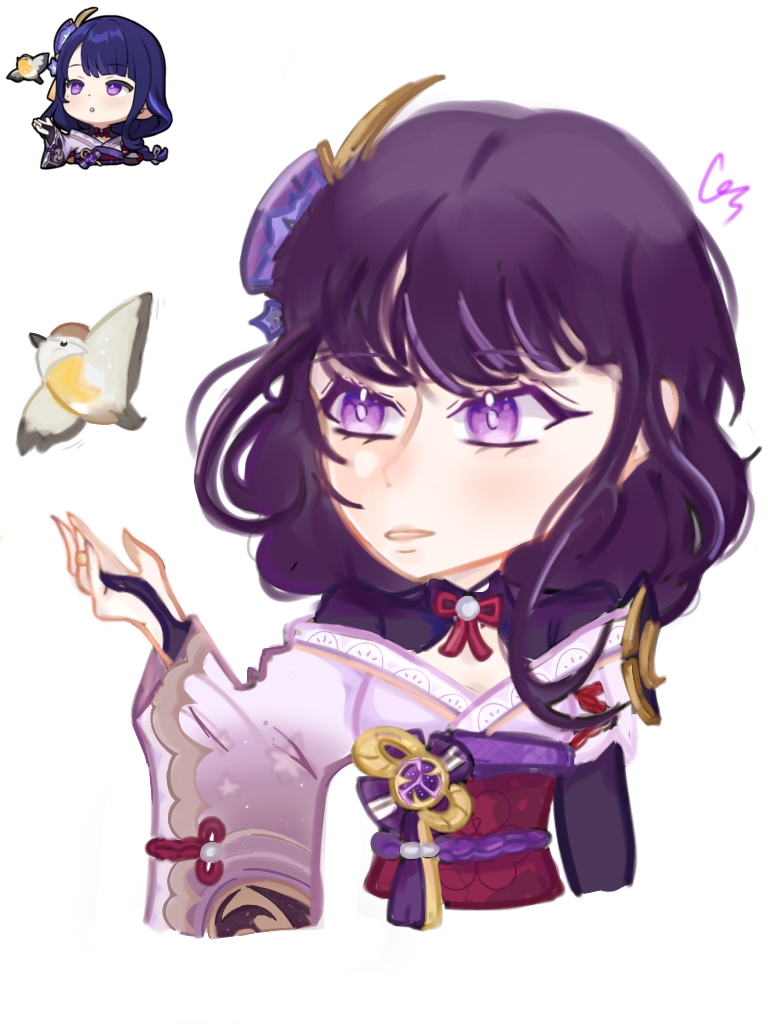 Raiden Shogun (Sticker Redraw) 💜 Genshin Impact | HoYoLAB