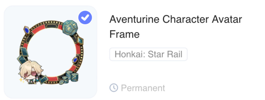 My first permanent character avatar frame Honkai: Star Rail | HoYoLAB