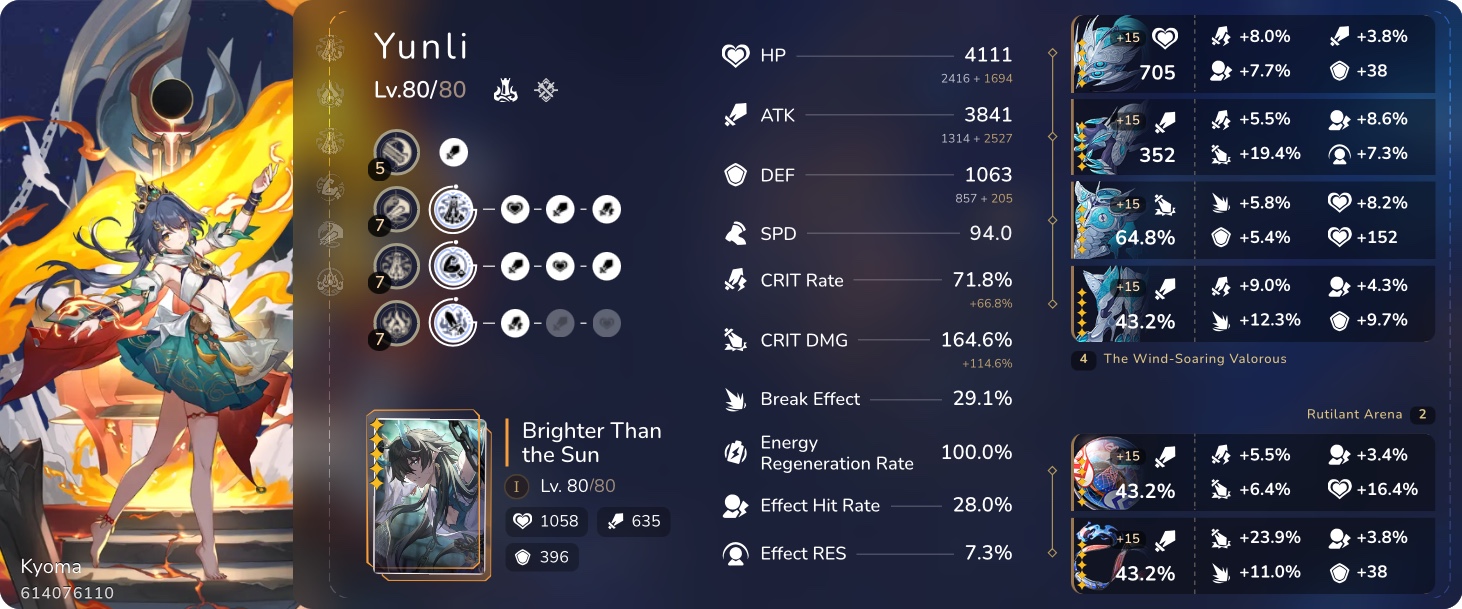 Best yunli build? Honkai: Star Rail | HoYoLAB