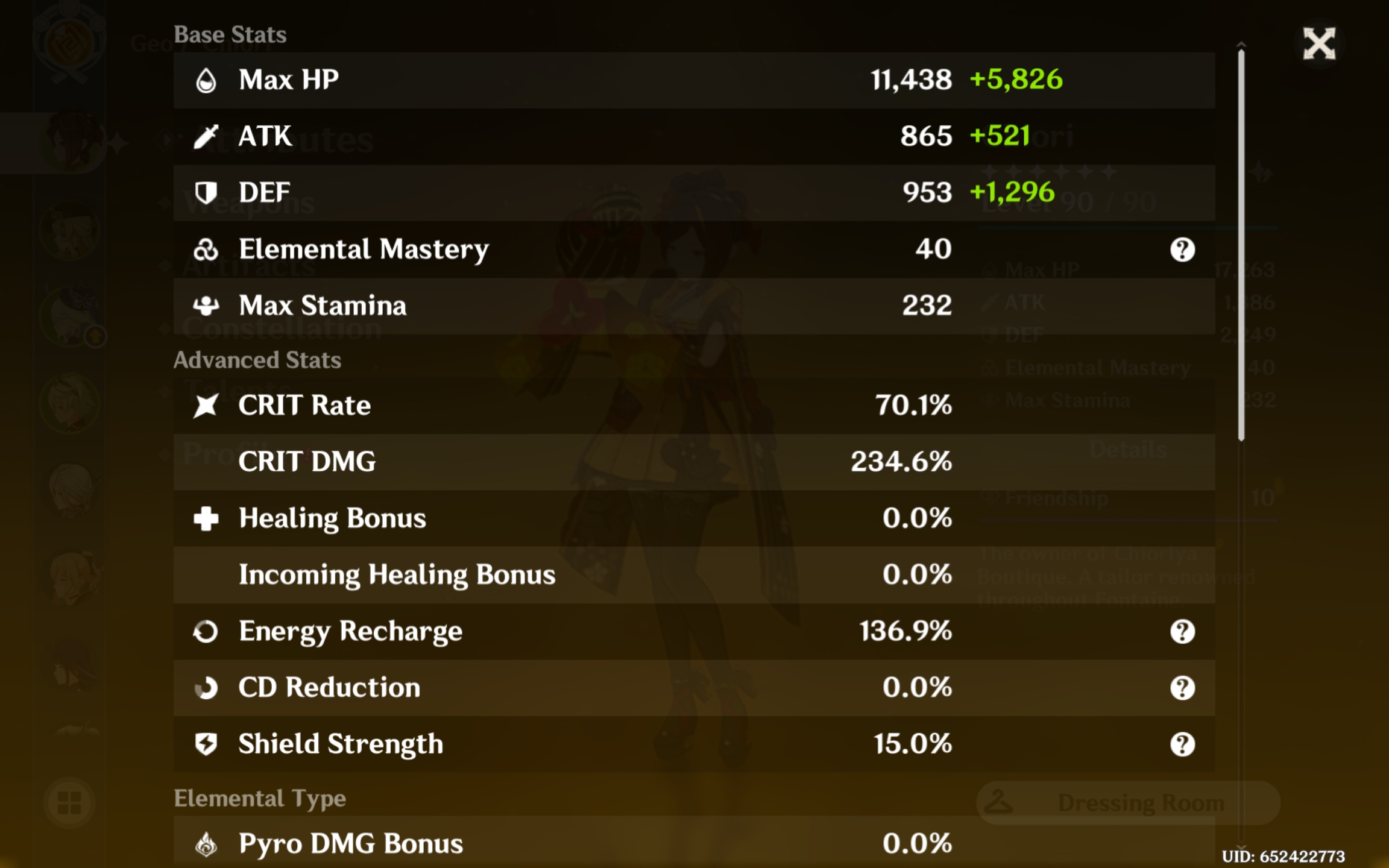 please give me tips on how to improve my chiori build Genshin Impact ...