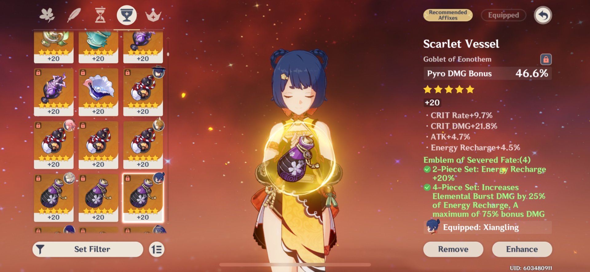 All my Pyro Goblets are on-set Genshin Impact | HoYoLAB