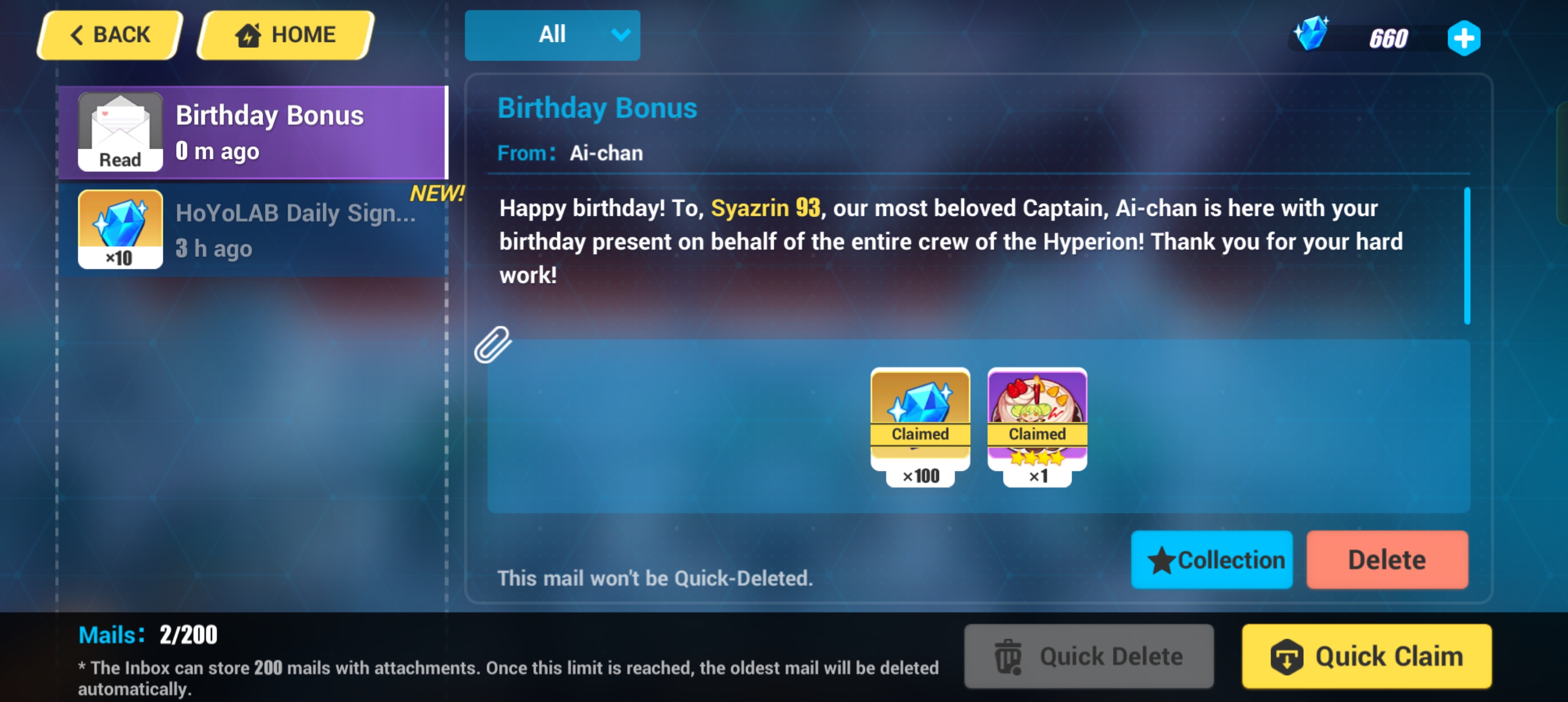 My birthday wish Honkai Impact 3rd | HoYoLAB