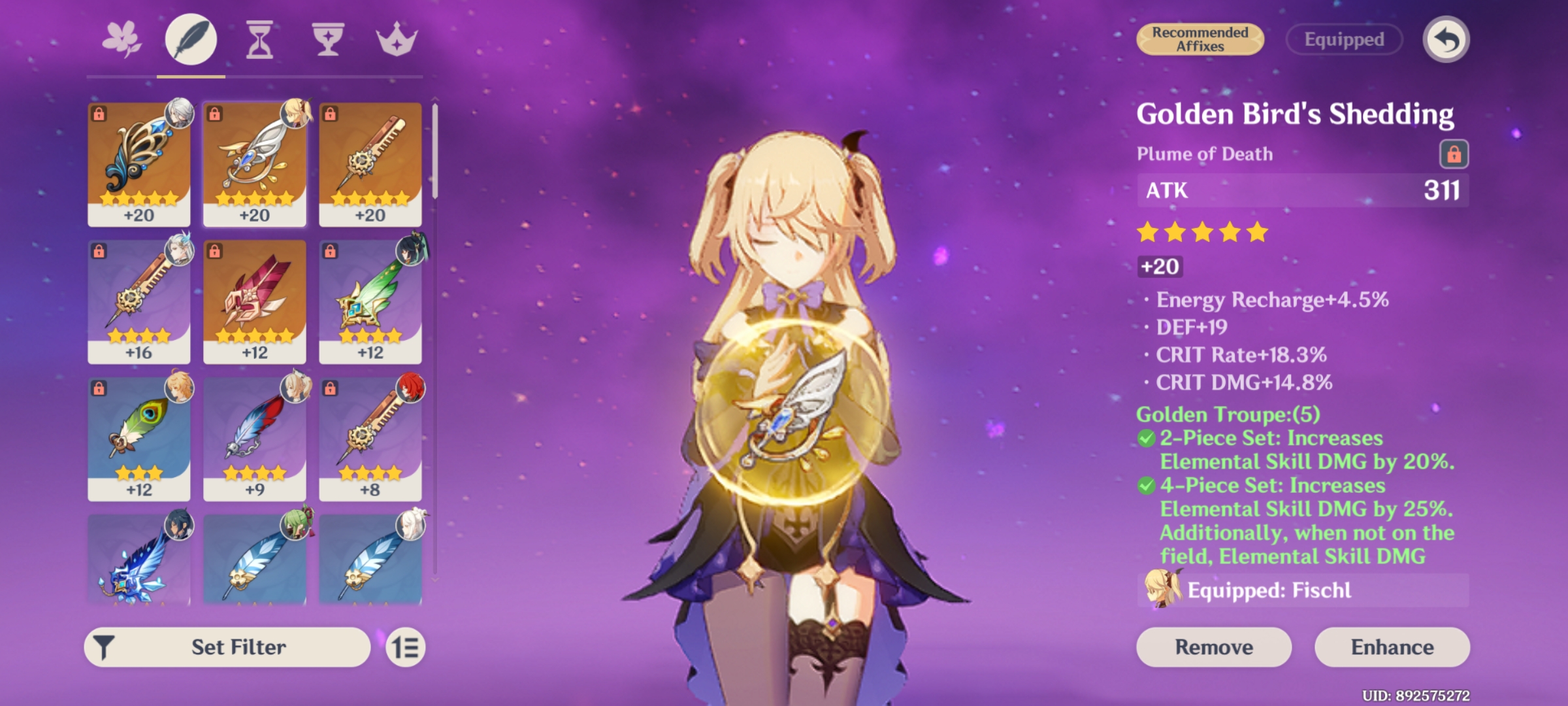 Godly Artifact for Fischl ? Drop your Best Artifacts!!! Genshin Impact ...