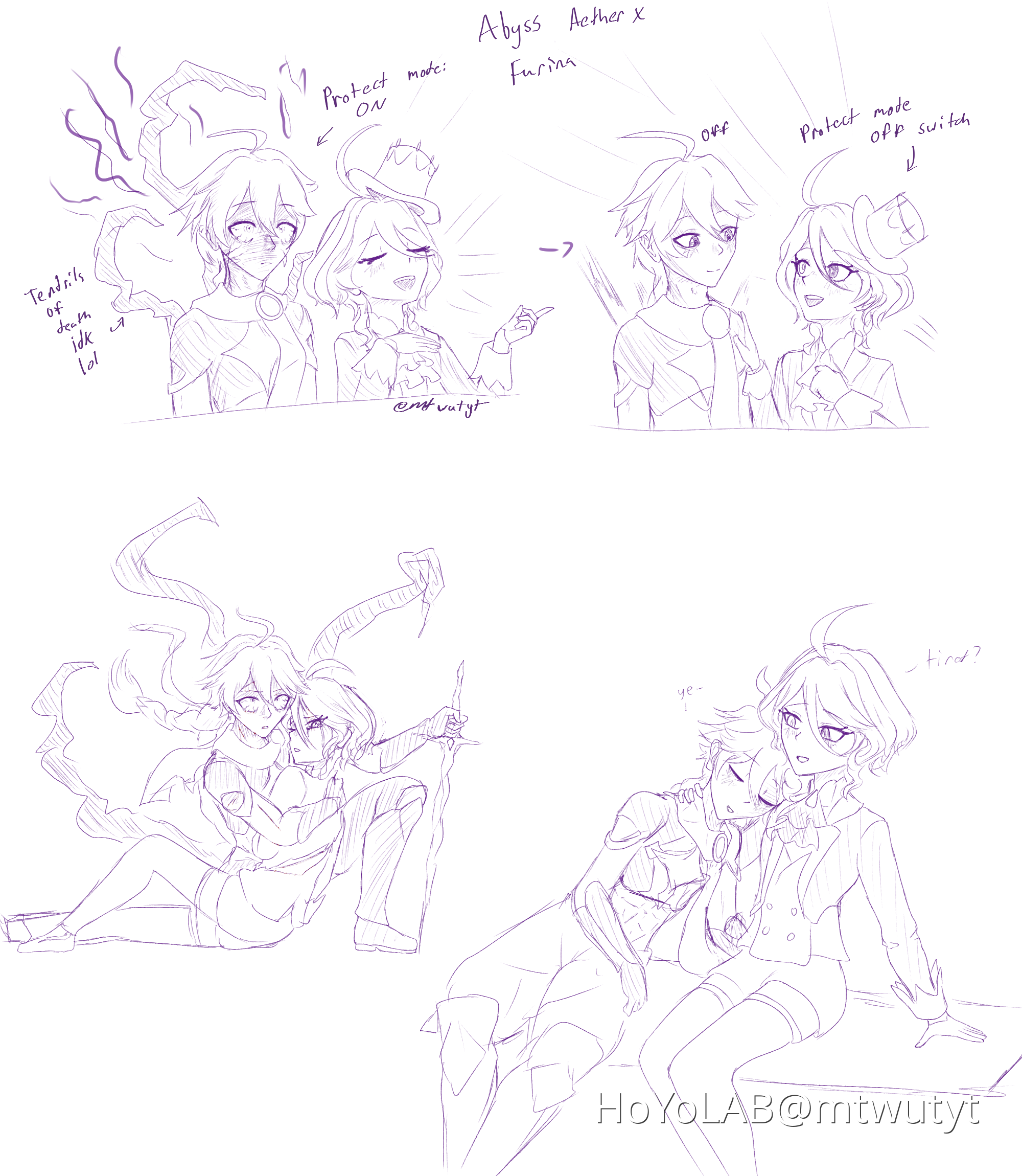 Aerina sketch page!! (feat abyss aether) Genshin Impact | HoYoLAB