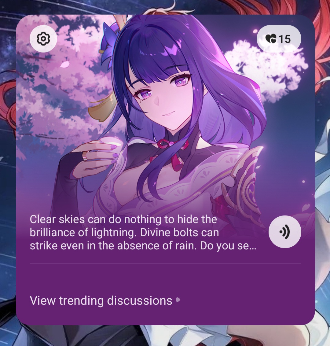 My genshin widget (w/ Raiden Ei) Genshin Impact | HoYoLAB