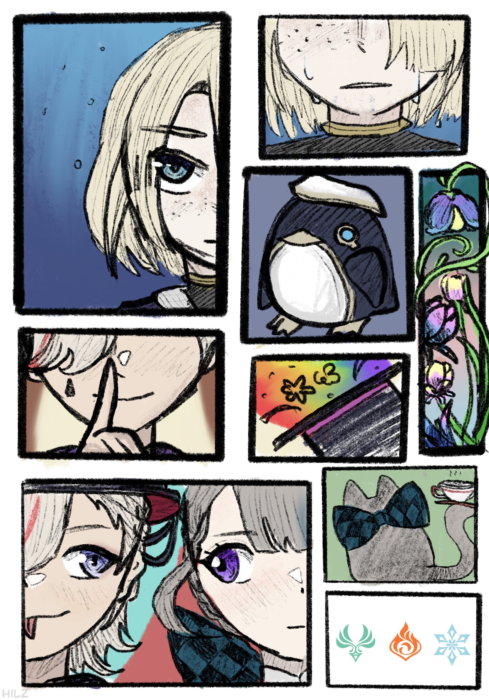 A little drawing of Freminet, Lyney and Lynette! Genshin Impact | HoYoLAB