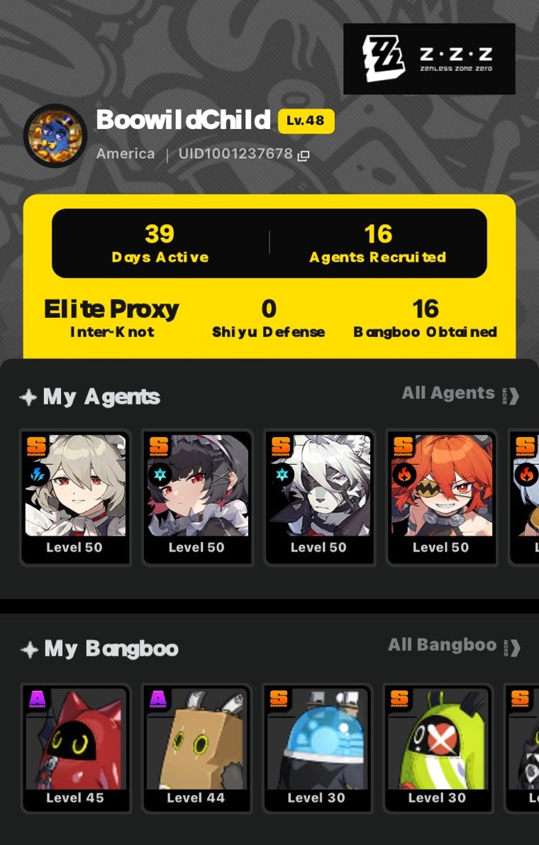 ZZZ account so far. Zenless Zone Zero | HoYoLAB
