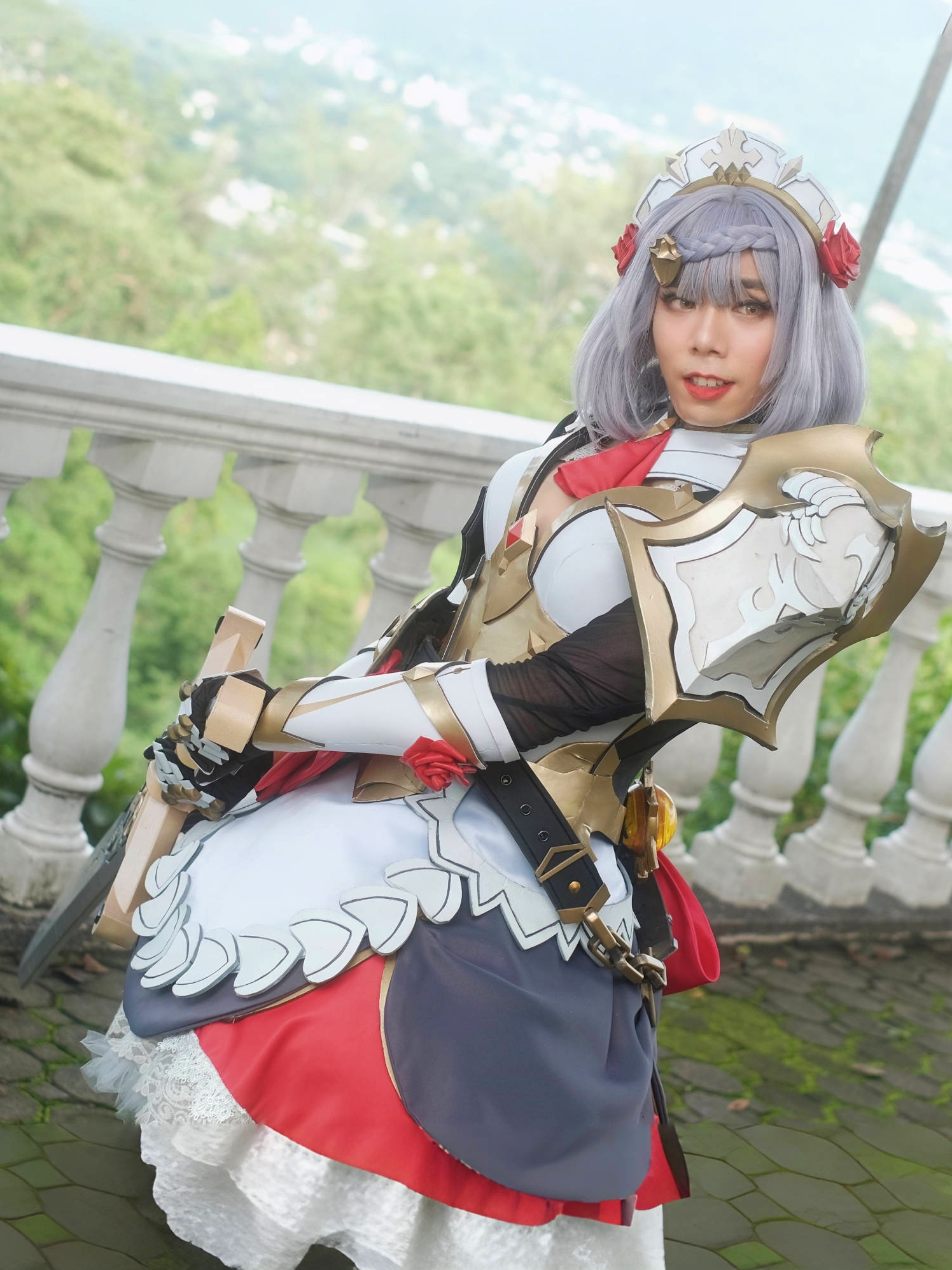 my noelle cosplay and my 3d printed and painted resin statue 🤎🥹 Genshin ...