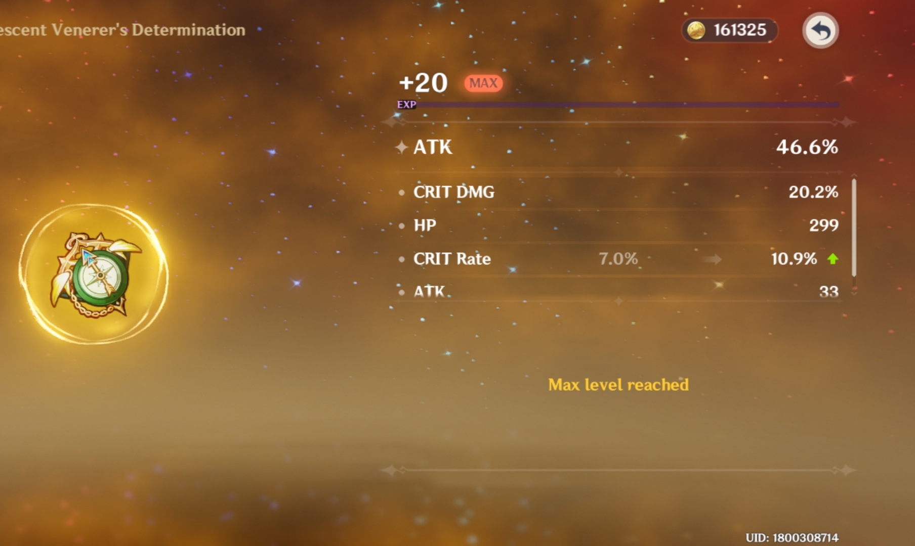 My first 40+ cv artifact after playing for 185 days... Genshin Impact ...