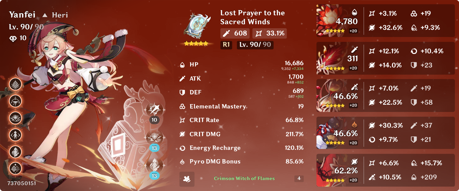 Yanfei build Genshin Impact | HoYoLAB