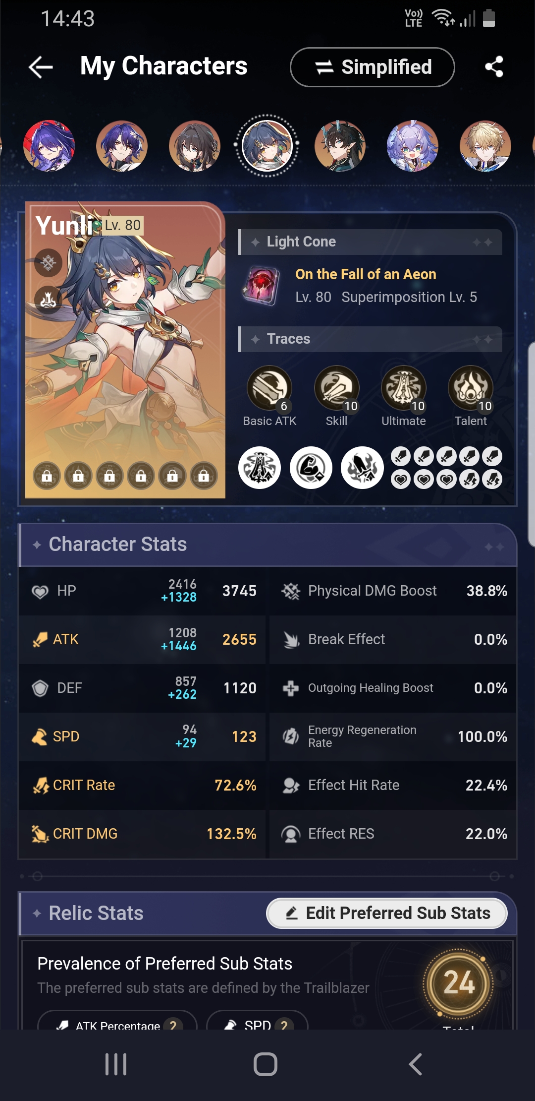 My fully completed yun li build🤗 Honkai: Star Rail | HoYoLAB