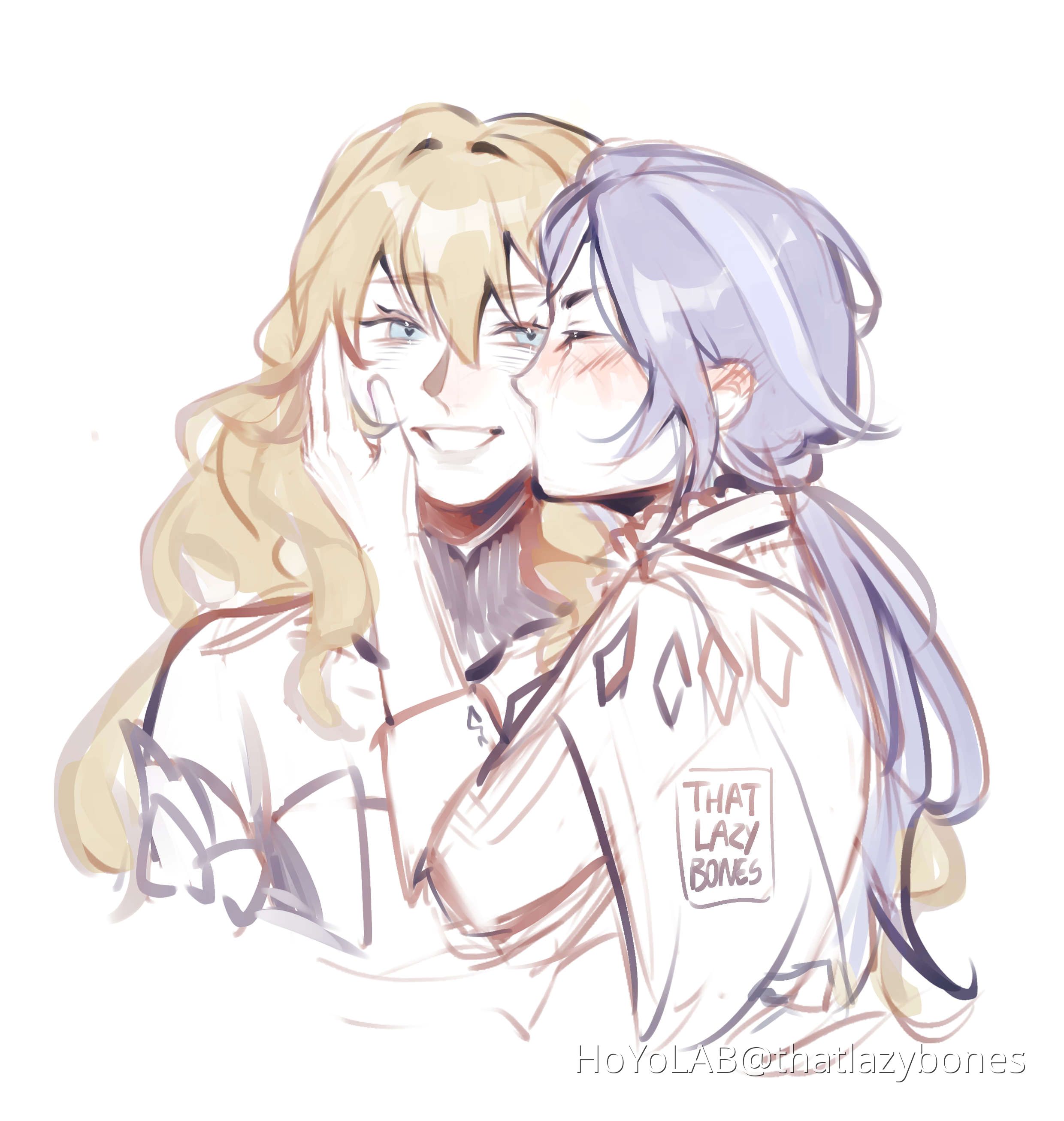 I'm sooo late but here's a clorivia doodle for Navia's bday~ 💛🩵 Genshin ...