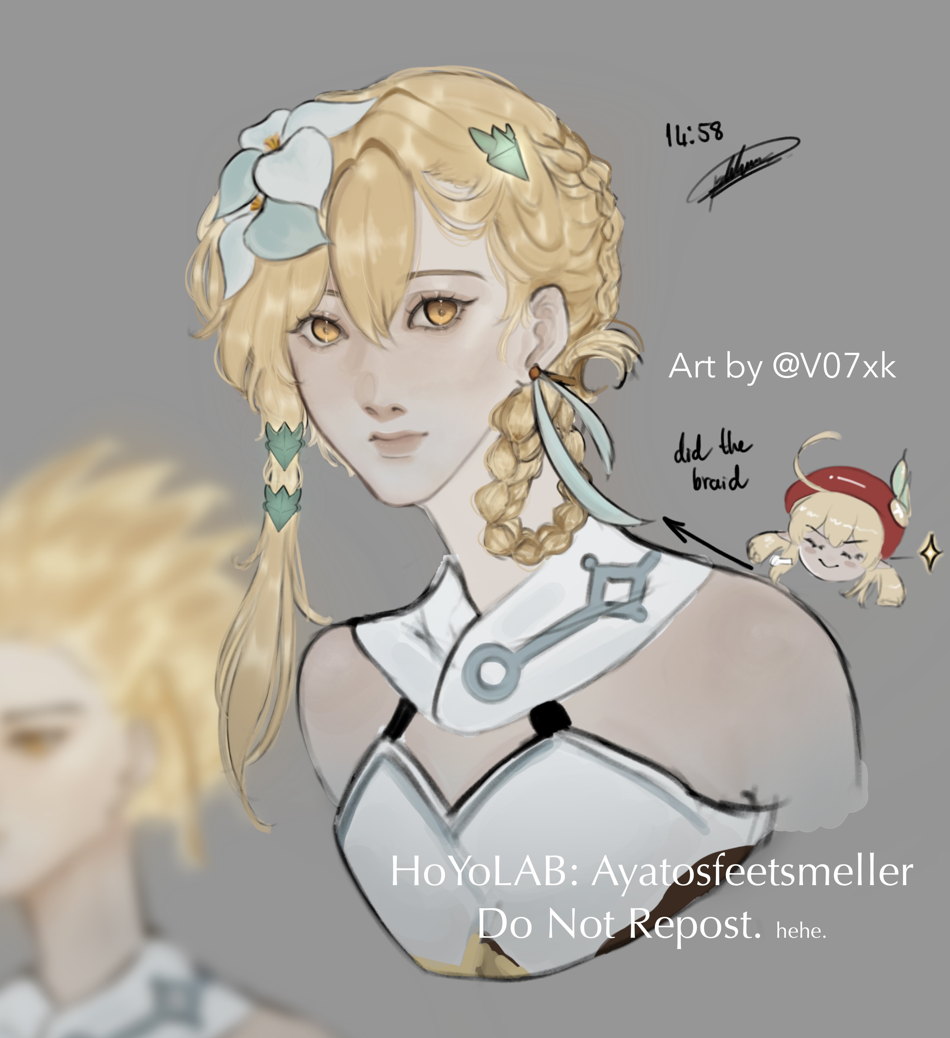 Lumine [fanart by me] in different hair styleeeeeeeee Genshin Impact ...