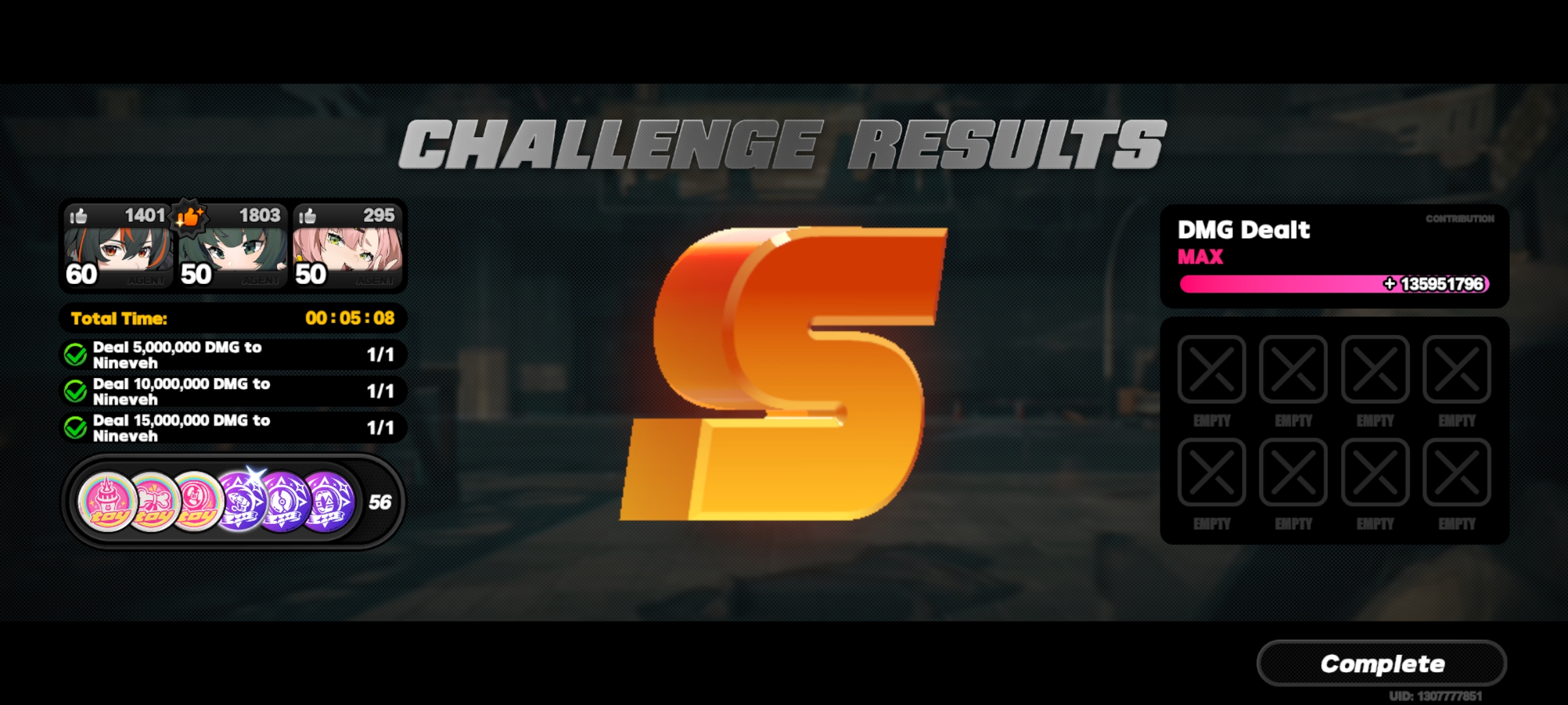 135 Million Damage on Hollow Zero Reaper Inferno & 2.37 Million Single ...