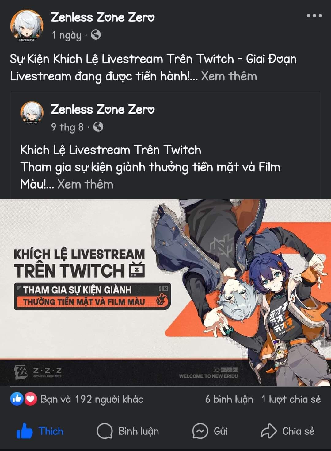 Livestream trên Twitch Zenless Zone Zero | HoYoLAB
