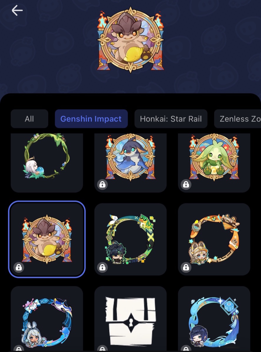 Upcoming avatar frames Genshin Impact | HoYoLAB