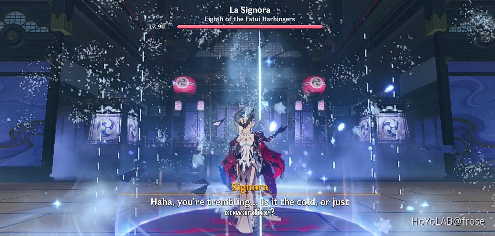 the weekly boss, La Signora, eighth of the fatui Harbingers Genshin ...