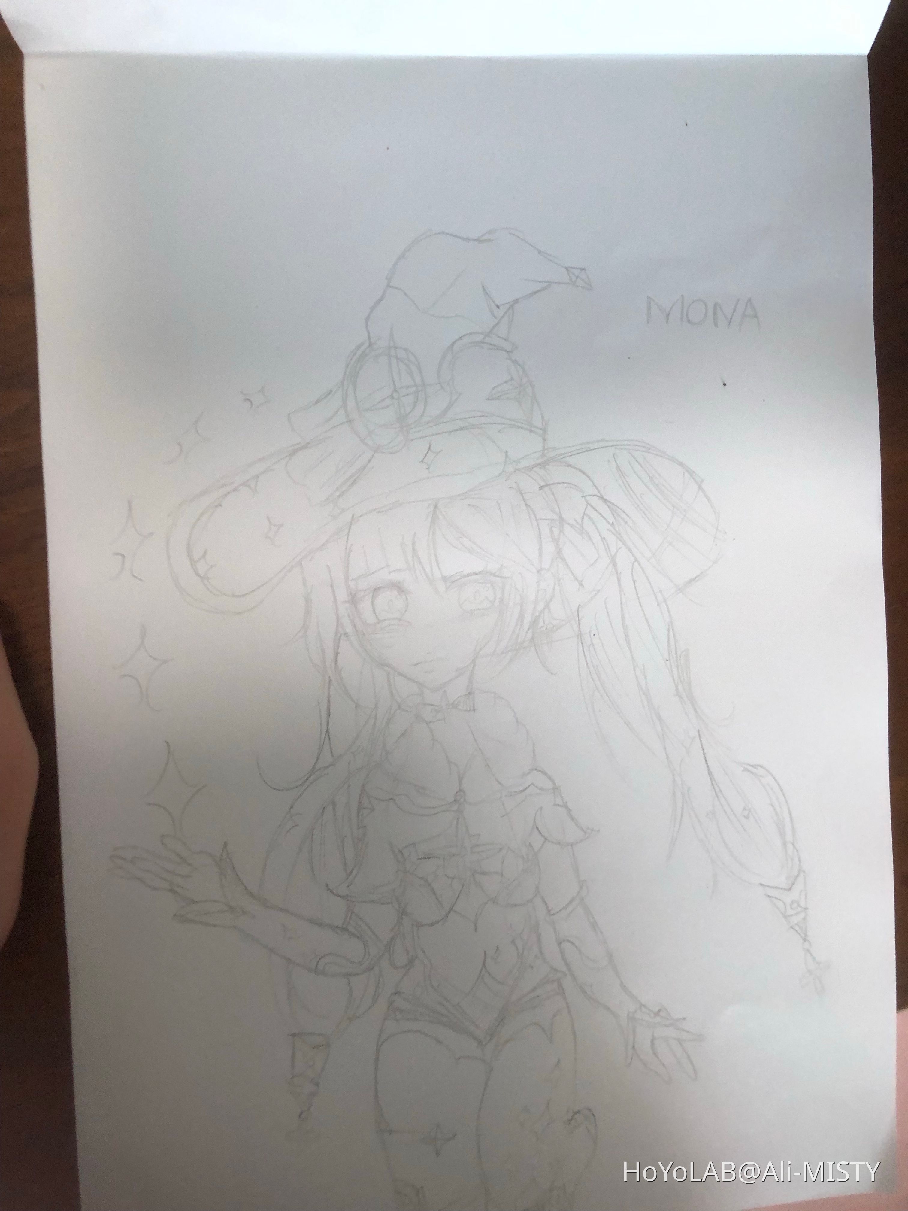 Filling up my sketchbook:Mona drawing