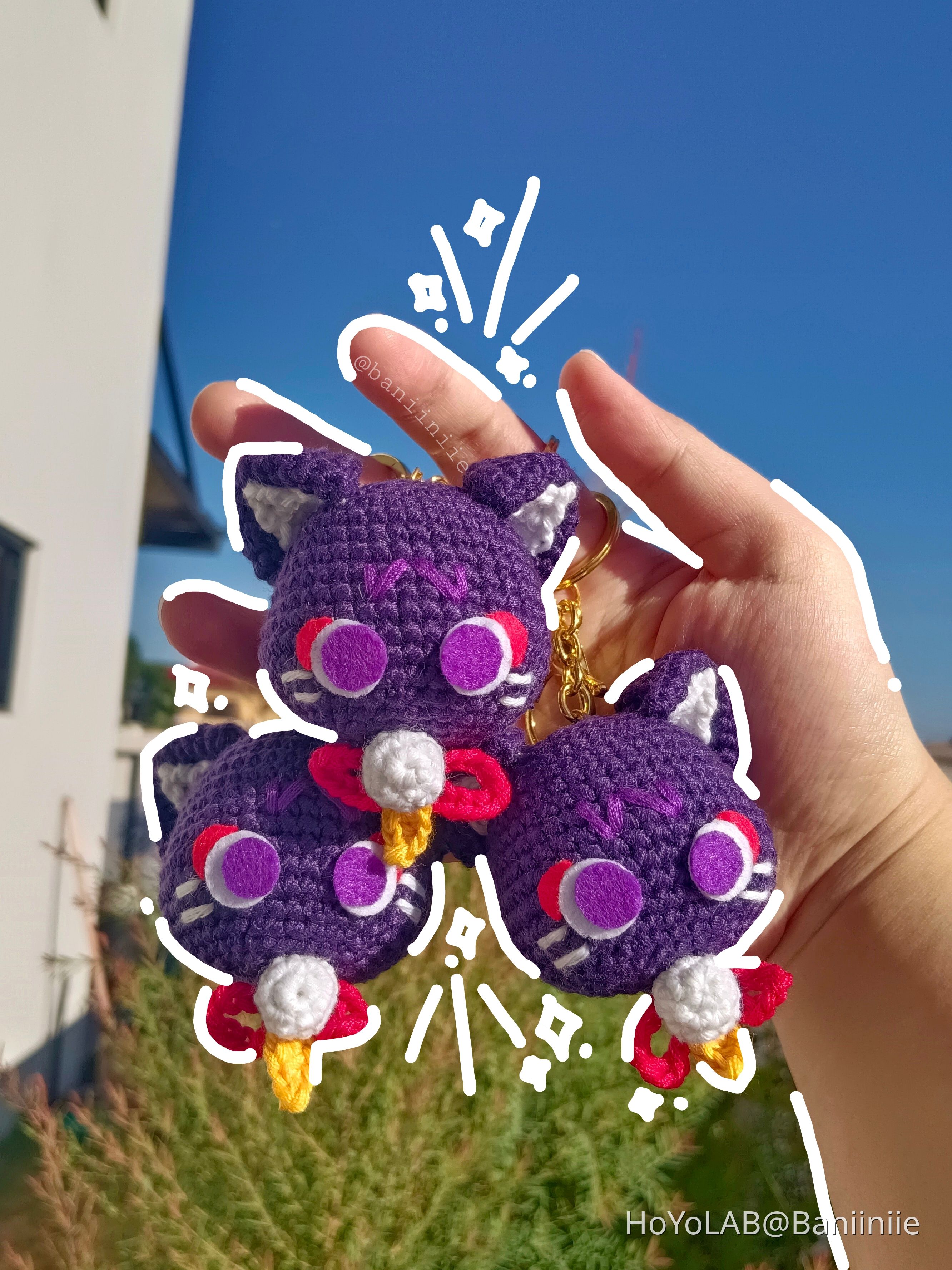 Amigurumi/Crochet Scarameow Keychains Genshin Impact | HoYoLAB