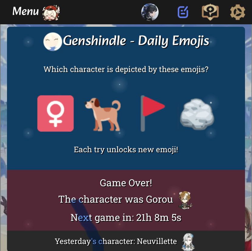 Genshindle daily emojis Genshin Impact | HoYoLAB
