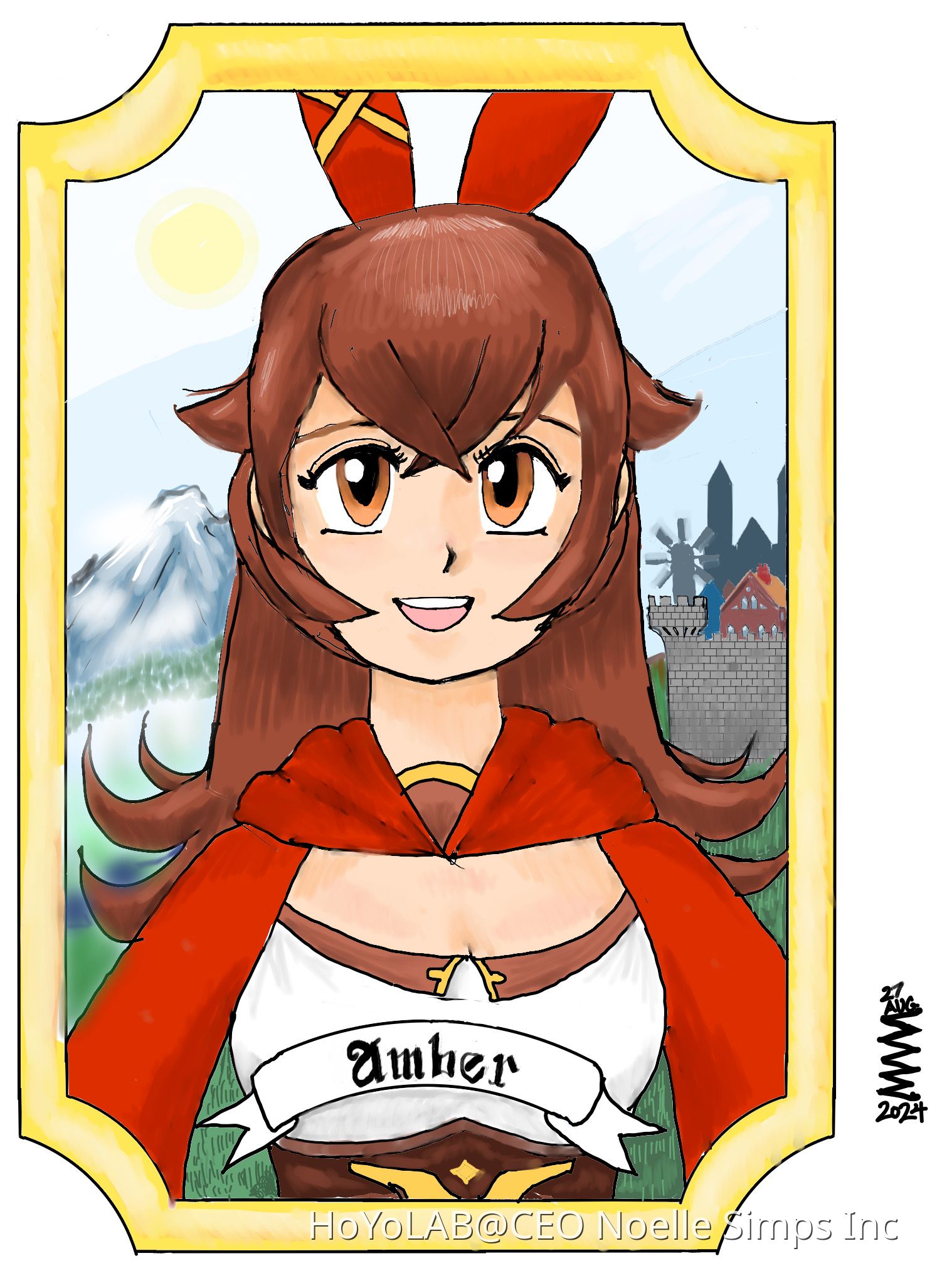 Portrait of Amber (Landscape finish) Genshin Impact | HoYoLAB