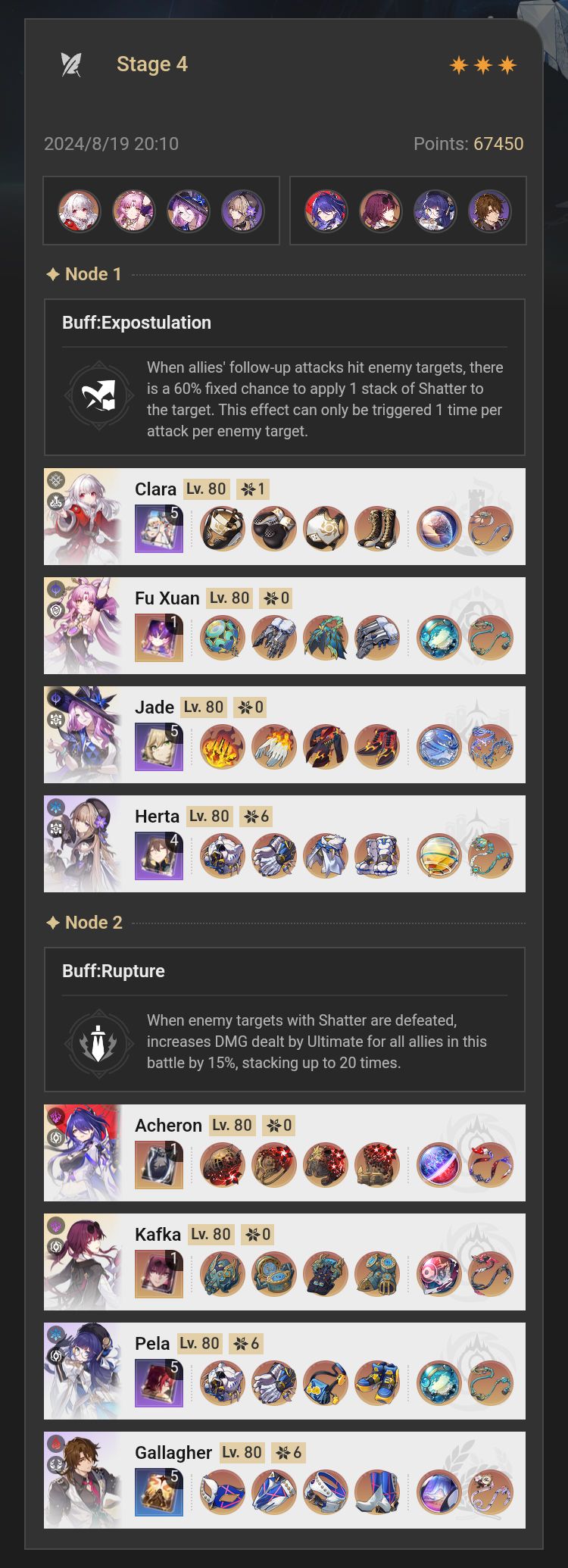 Thanks In game lineup assistant Honkai: Star Rail | HoYoLAB