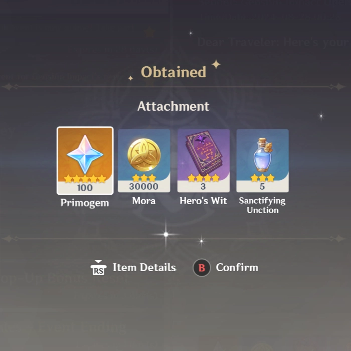 NEW CODE: x100 Primogems, x30.000 Mora, x3 Hero's Wit and x5 ...