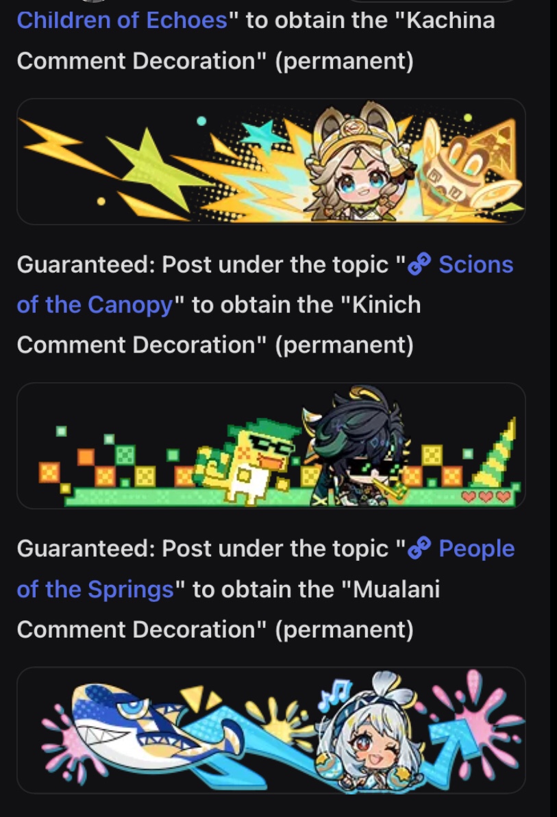 For comment decorations Genshin Impact | HoYoLAB