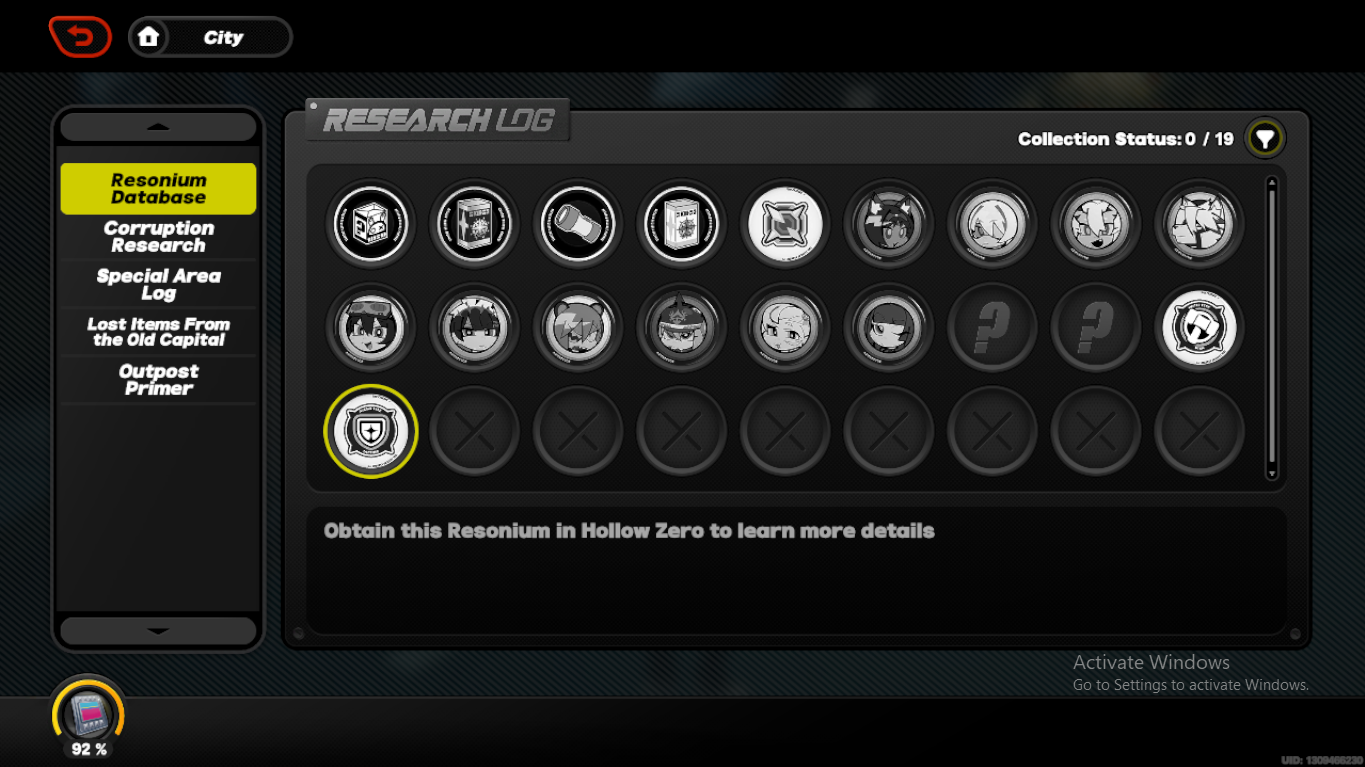 Unable to collect hollow resonium database Zenless Zone Zero | HoYoLAB